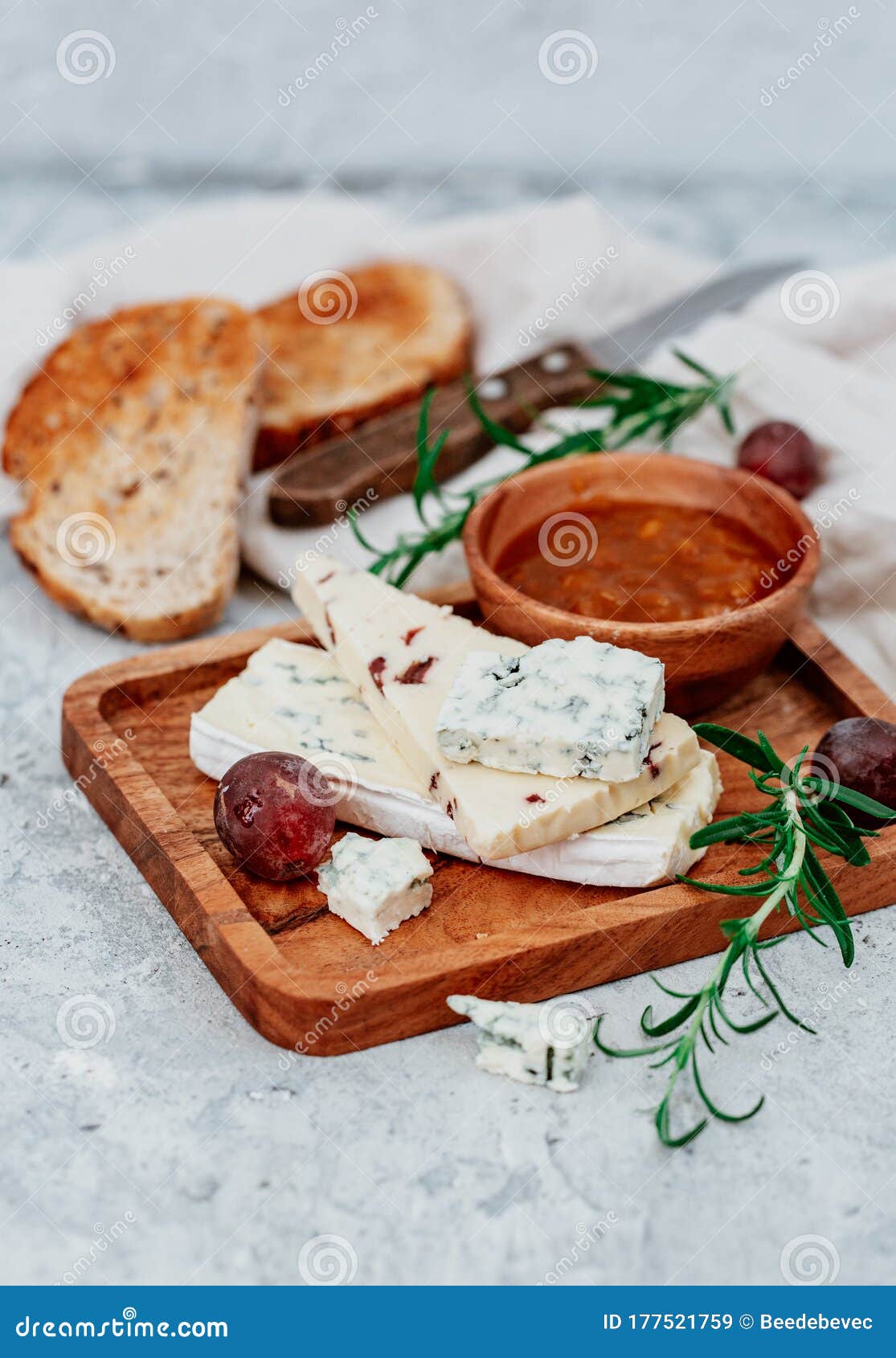 Assortment of Fresh Cheeses on Grey Stock Image - Image of creamy ...
