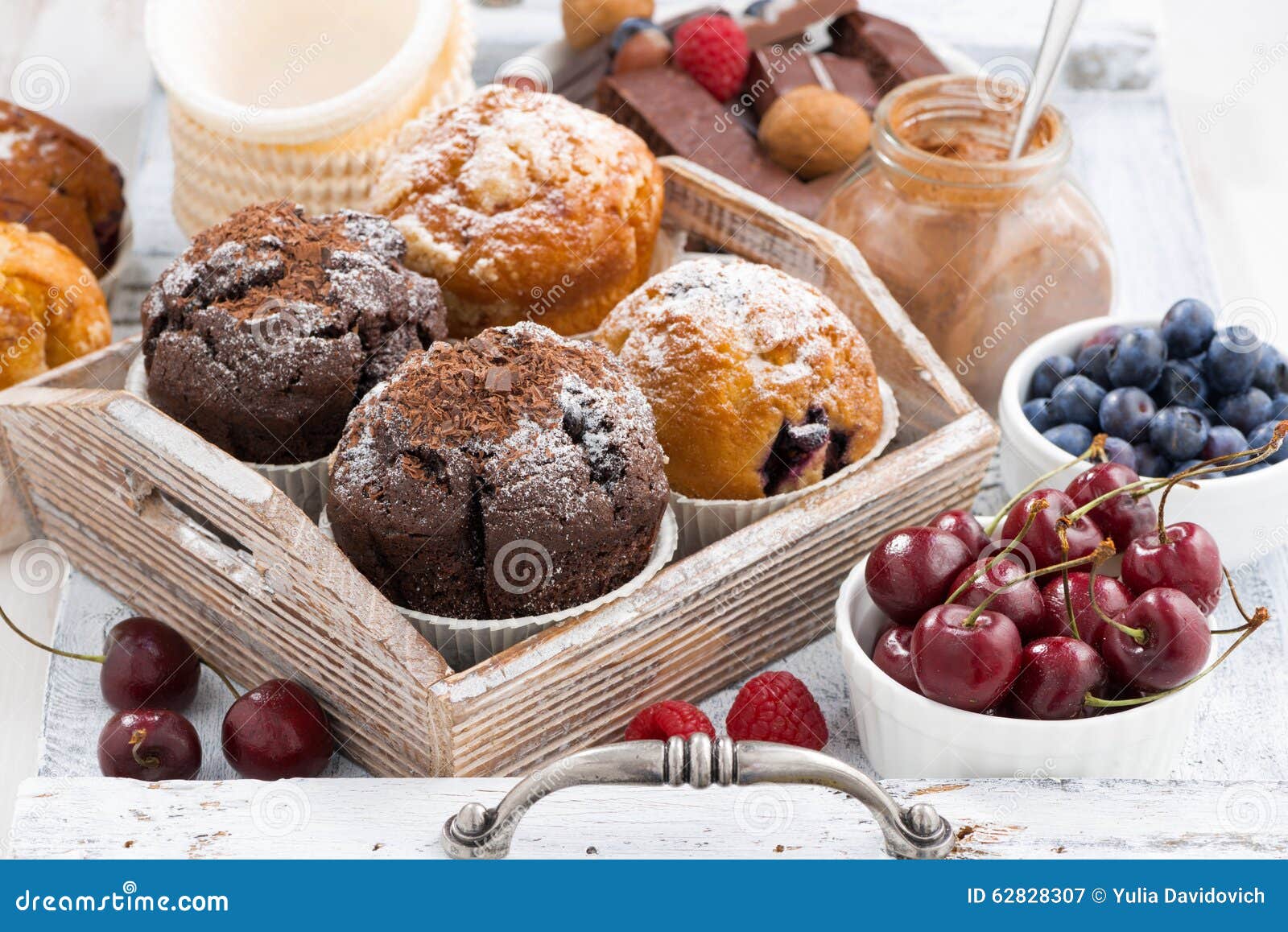 Assortment of Fresh Delicious Muffins and Fresh Berries Stock Image ...