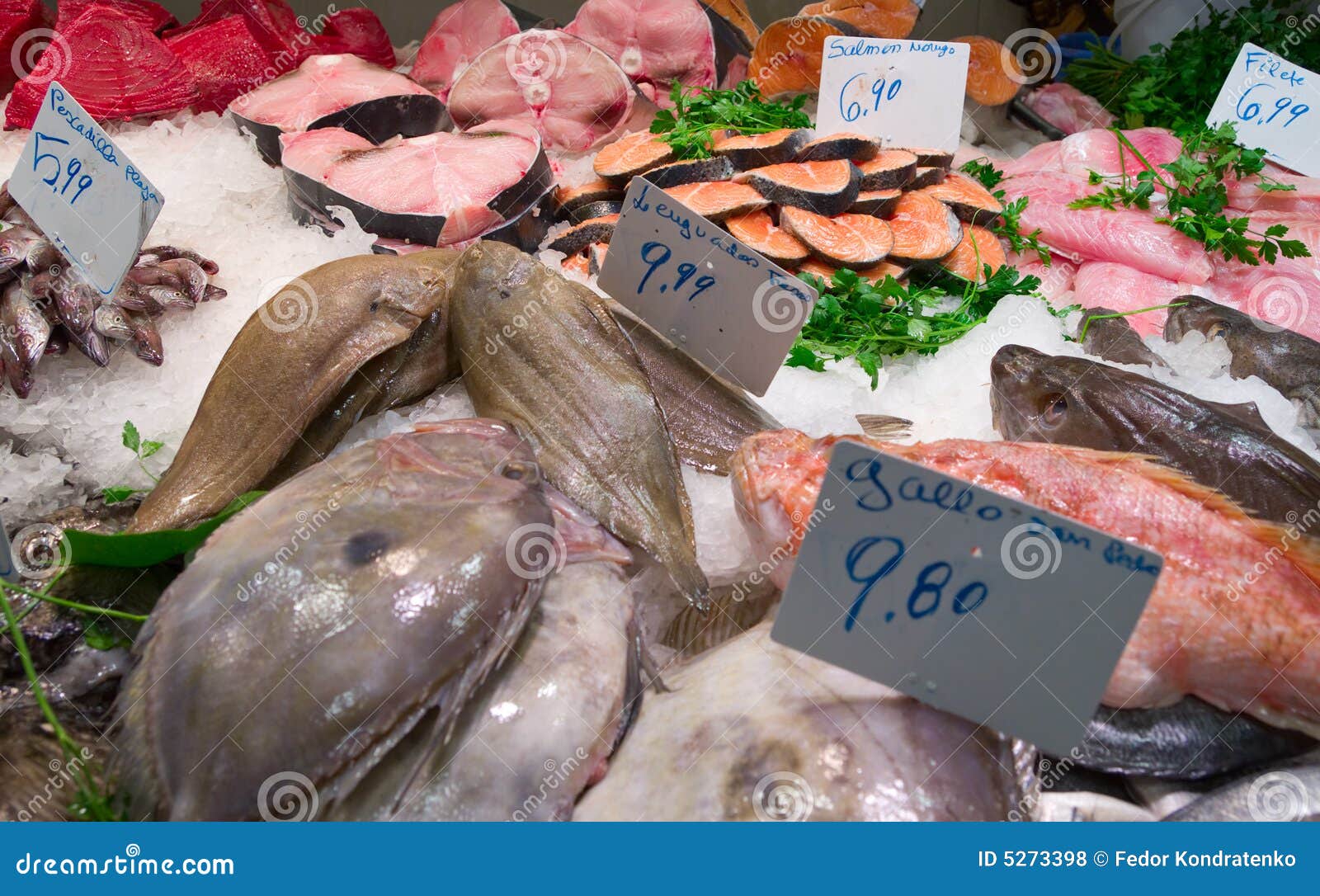 Assortment of fresh fish stock photo. Image of close, scales - 5273398