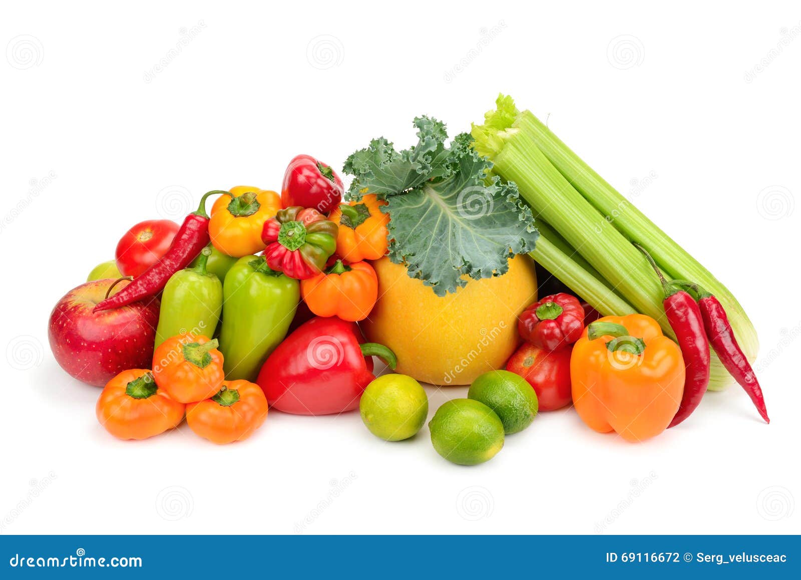Assortment Fresh Fruit and Vegetables Stock Photo - Image of cayenne ...