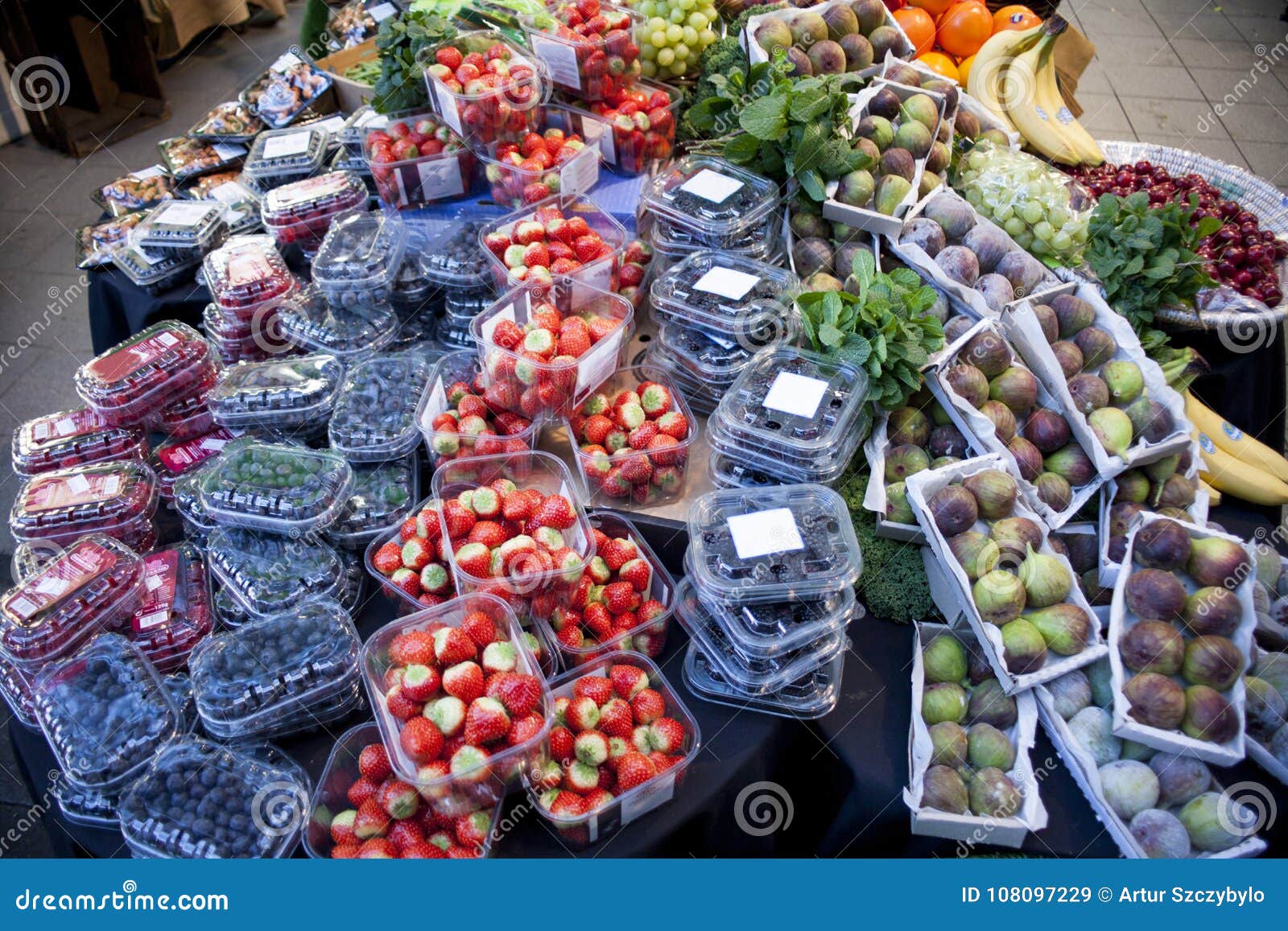 Assortment Fresh Fruits and Vegetables on the Market Stock Image ...
