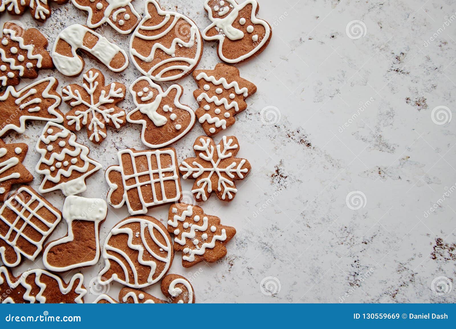 Assortment of Fresh Gingerbread Christmas Cookies in Various Shapes ...