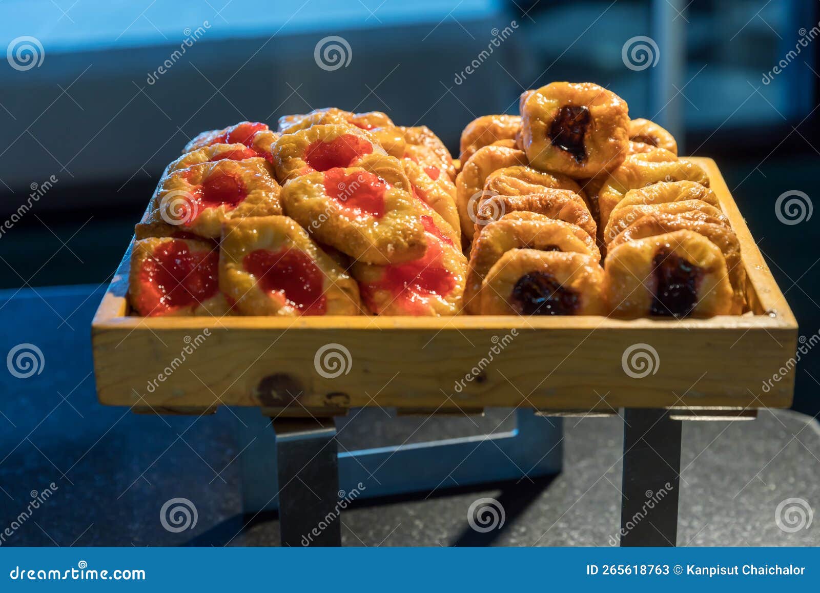 Assortment of Fresh Pastry on Table in Buffet. Breakfast Lines of ...