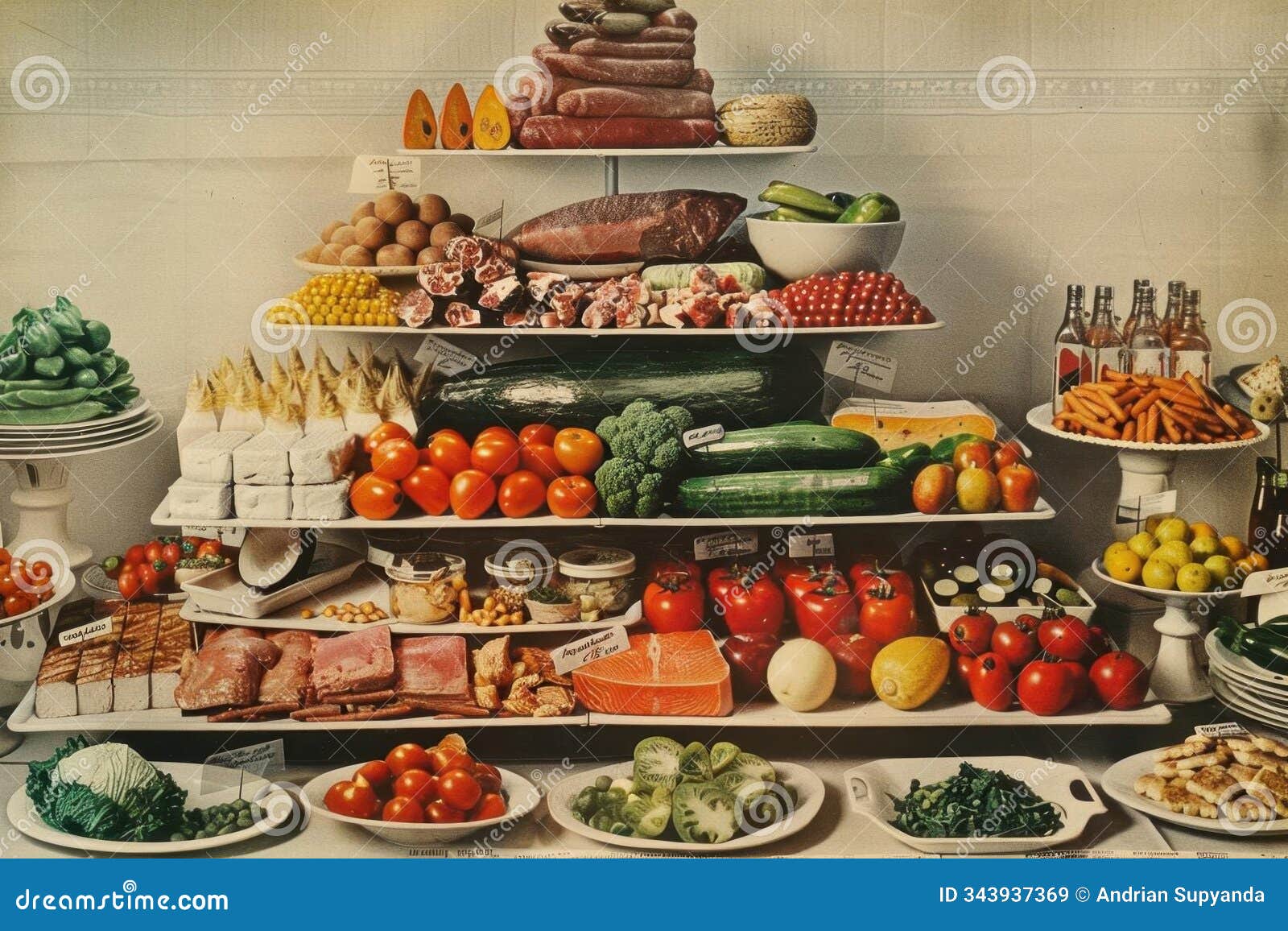 Assortment Of Fresh Produce And Delicatessen Items On Display Royalty ...