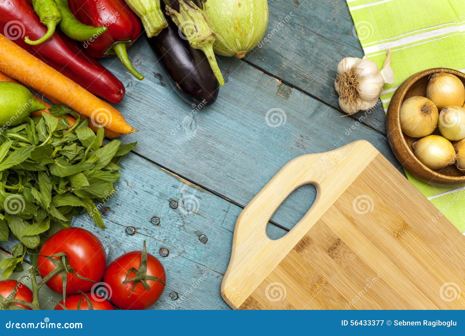 Assortment of Fresh Vegetables and Chopping Board Stock Image - Image ...