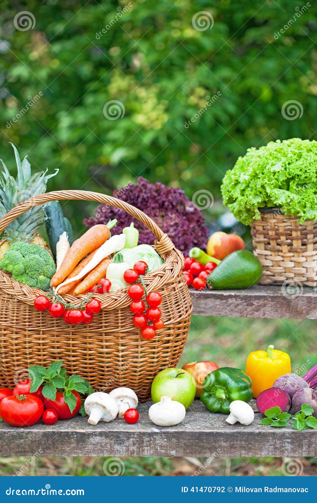 Assortment of Fruits and Vegetables Stock Photo - Image of bell, basket ...
