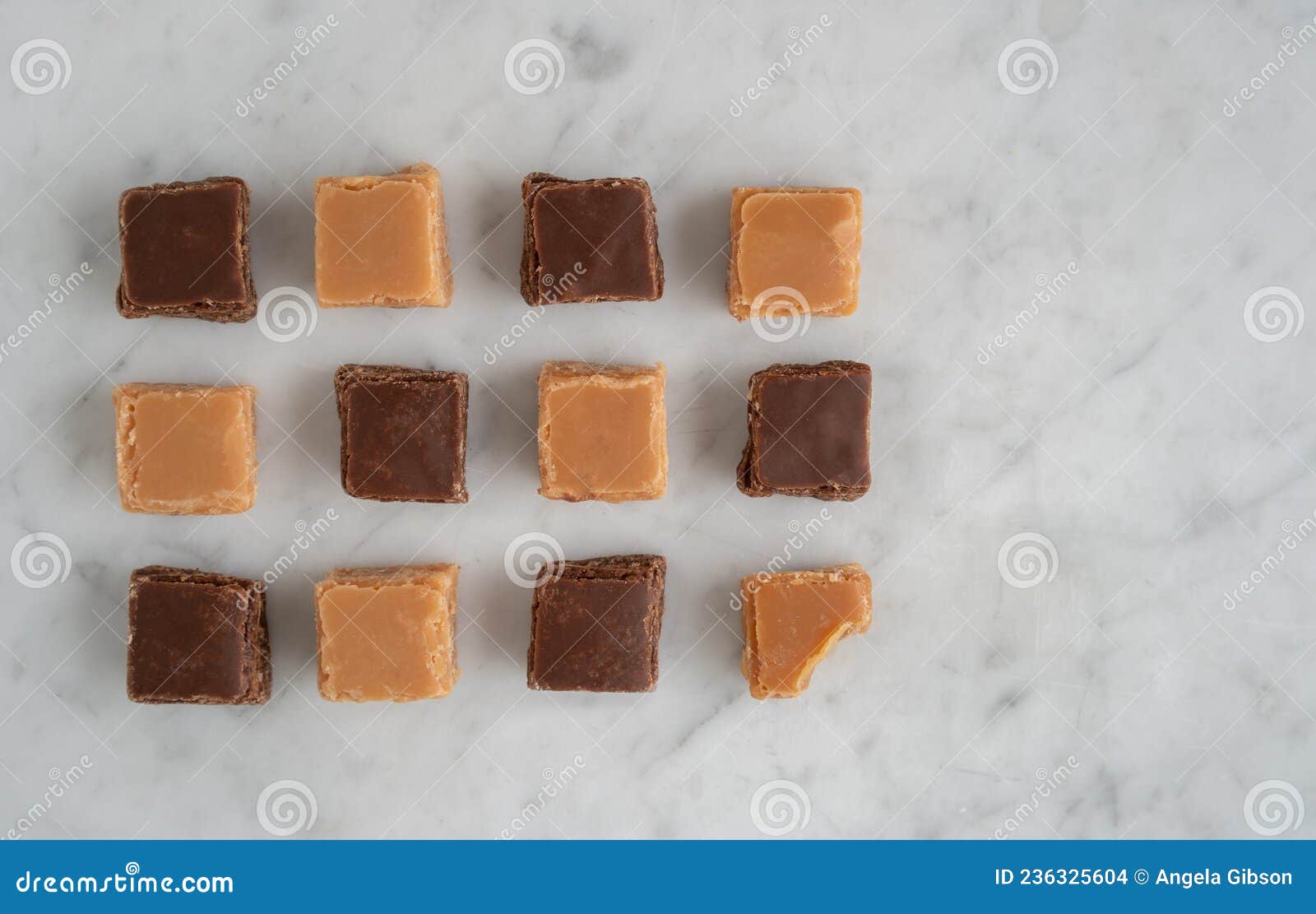 Assortment of Fudge on Table Stock Photo - Image of copy, selective ...