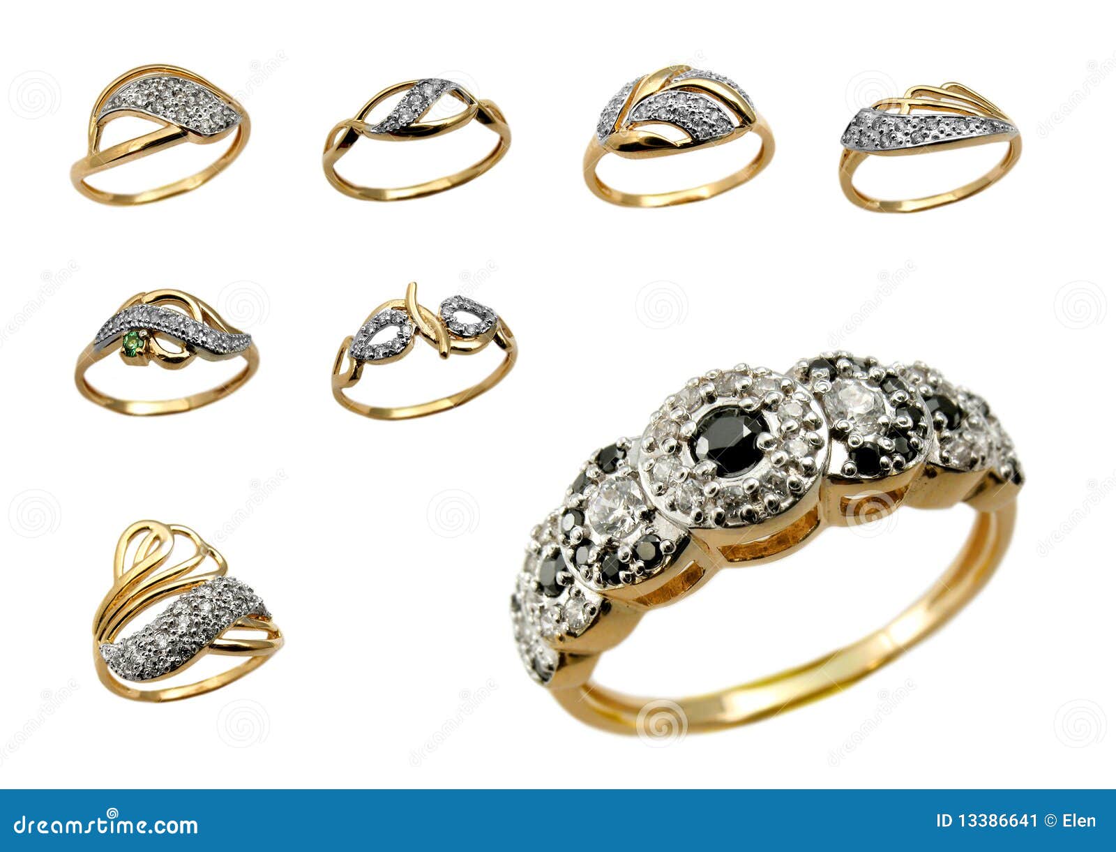 Assortment of Golden Jewelry Stock Image - Image of brilliants, design ...