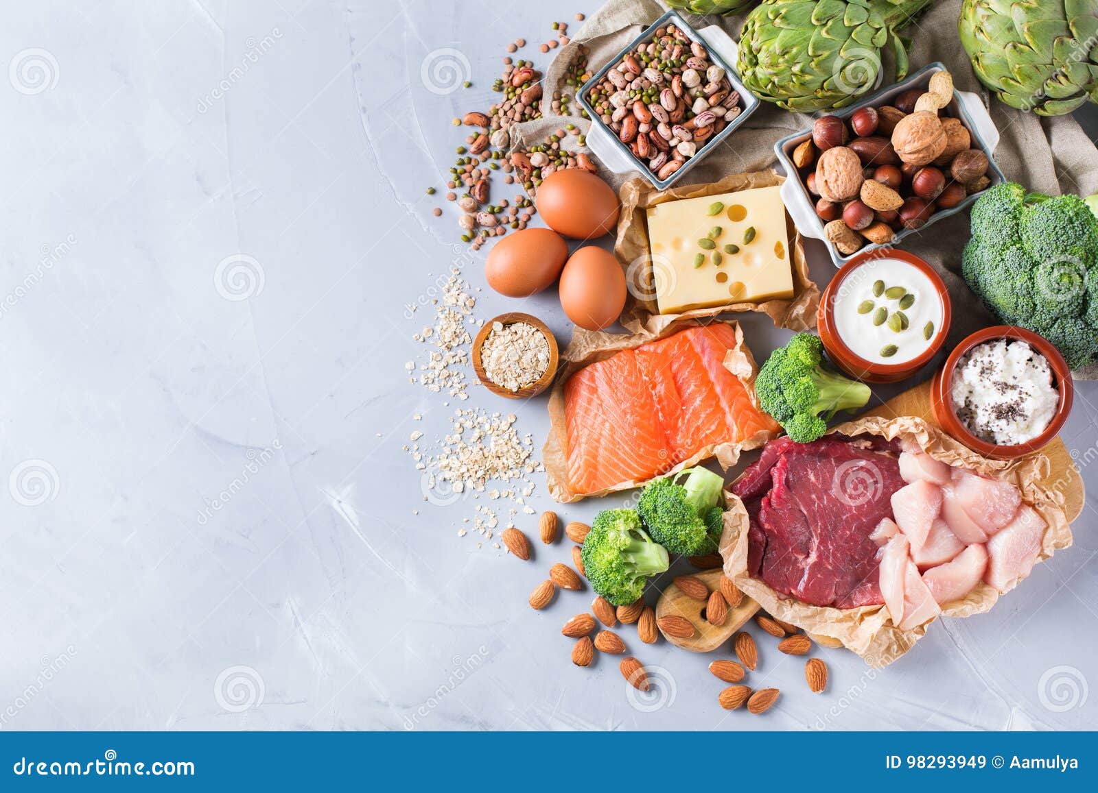 Assortment Of Healthy Protein Source And Body Building Food Stock Image
