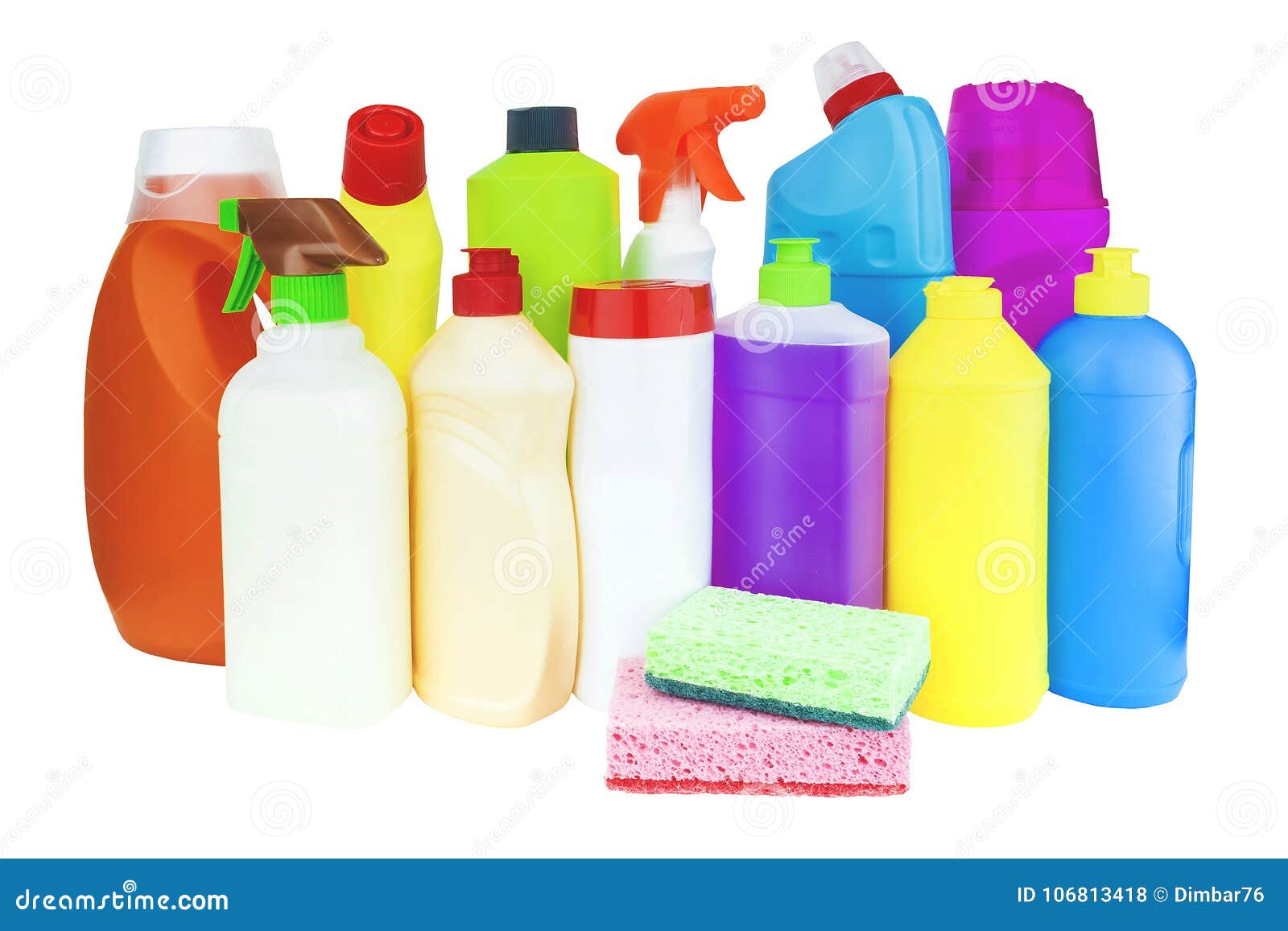 Assortment of Household Chemical Products Stock Photo - Image of clean ...