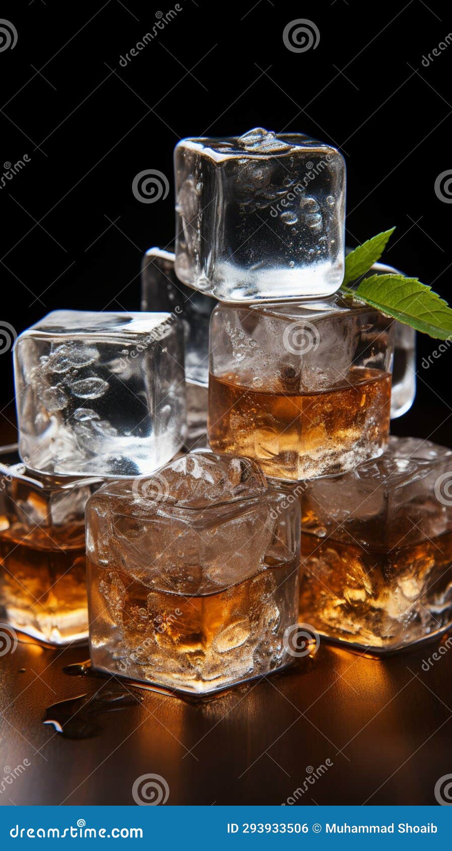 An Assortment of Ice Cubes Arranged with Precision in a Striking Still ...