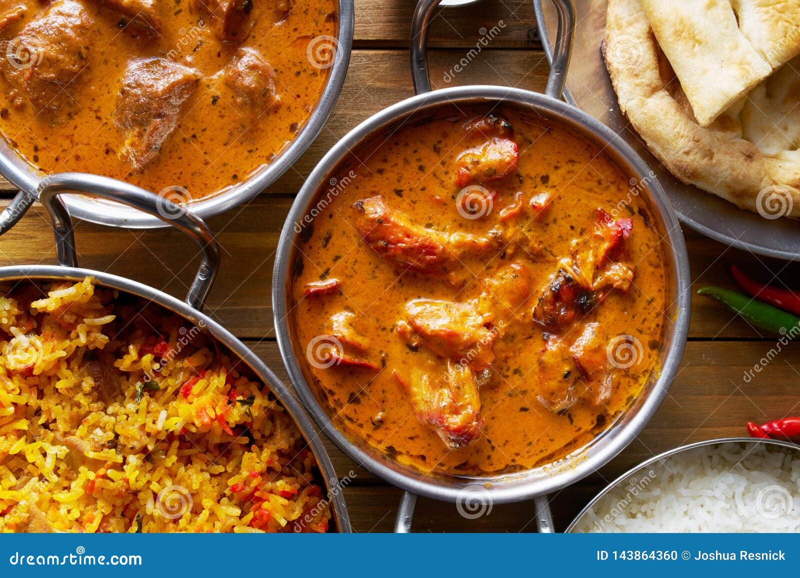 Assortment of Indian Curry and Rice Dishes Stock Photo - Image of meal ...