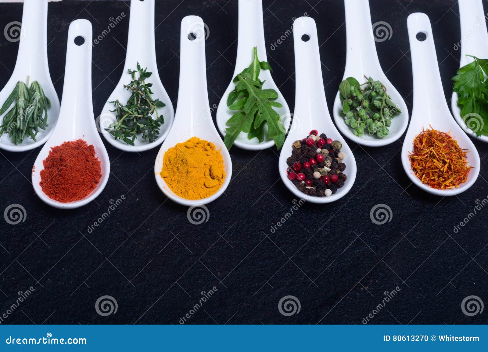 Assortment of Indian Spices and Herbs Stock Photo - Image of herb ...