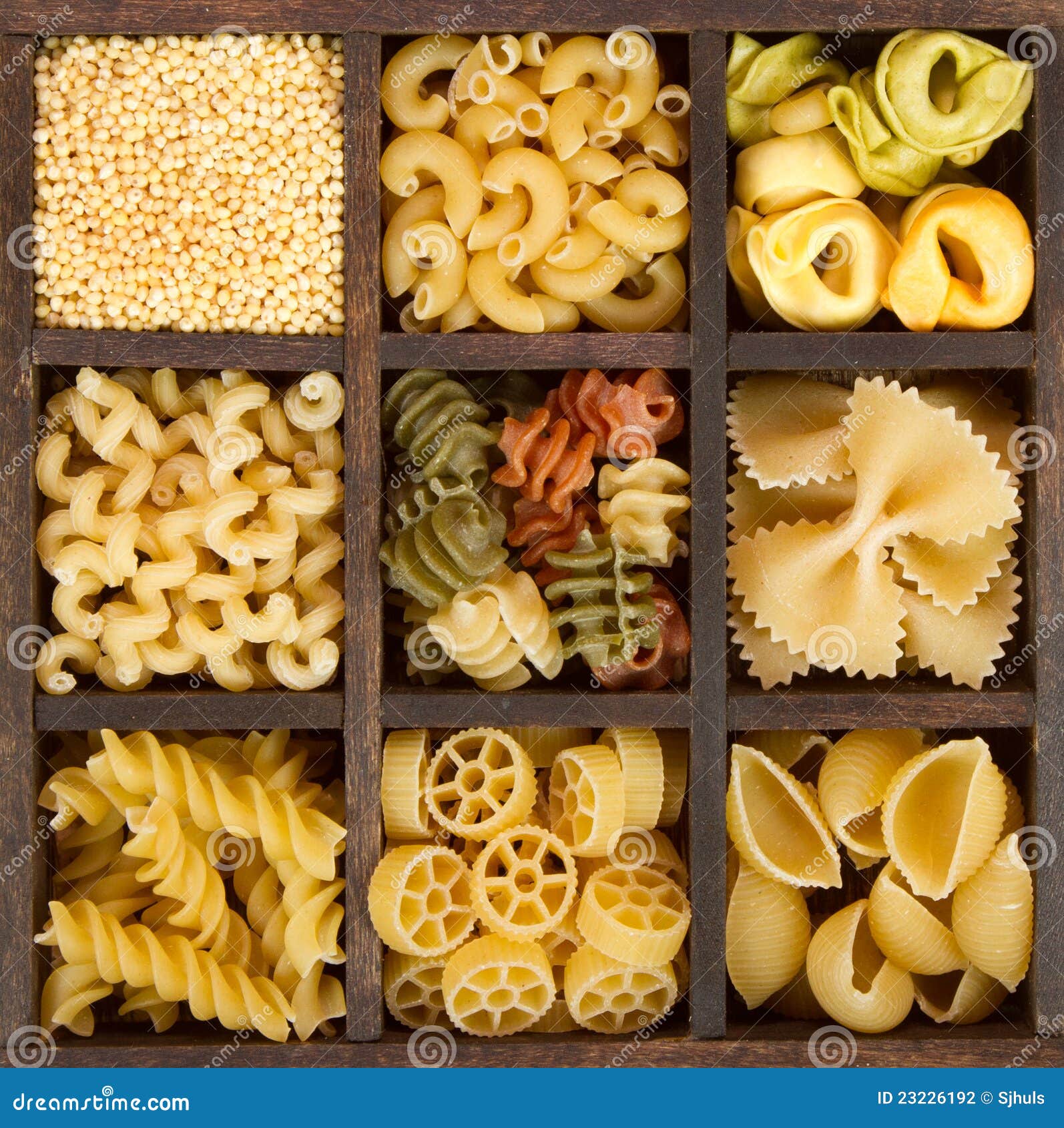 An Assortment of Italian Pasta Stock Photo - Image of horizontal ...