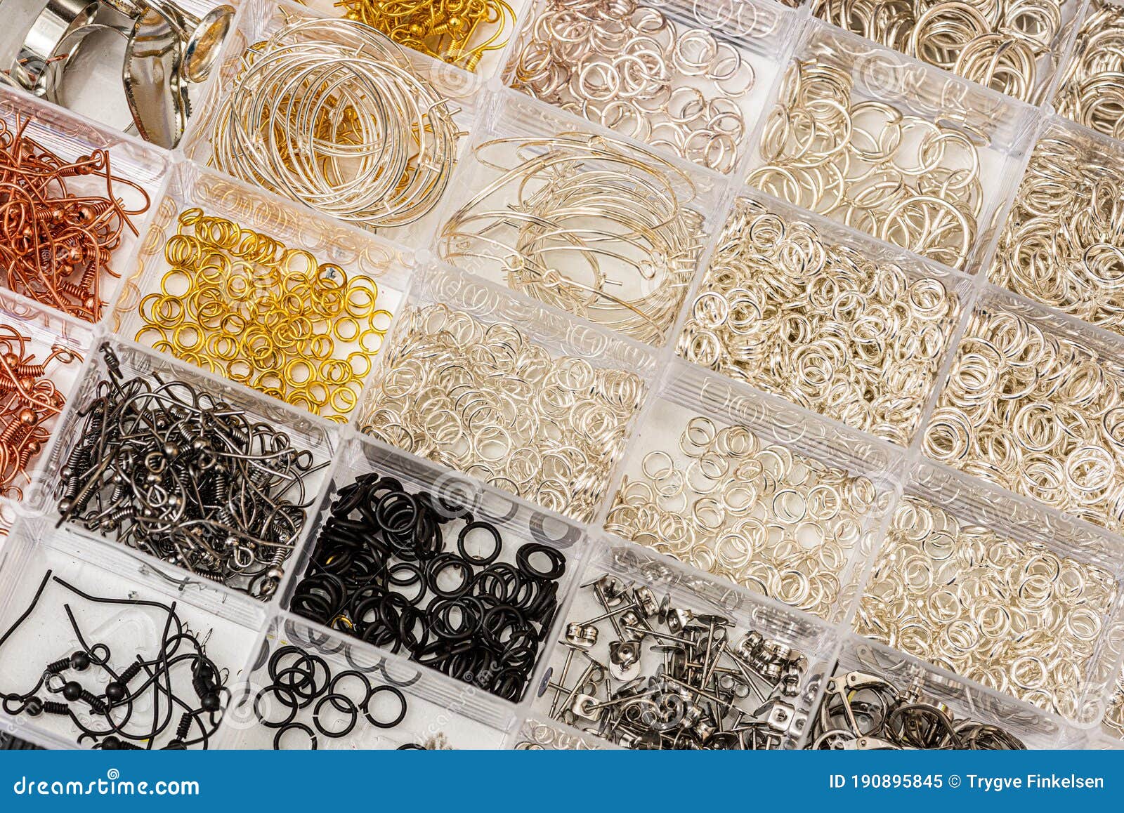 Assortment of Jewelry Findings in Different Metals Stock Image - Image ...