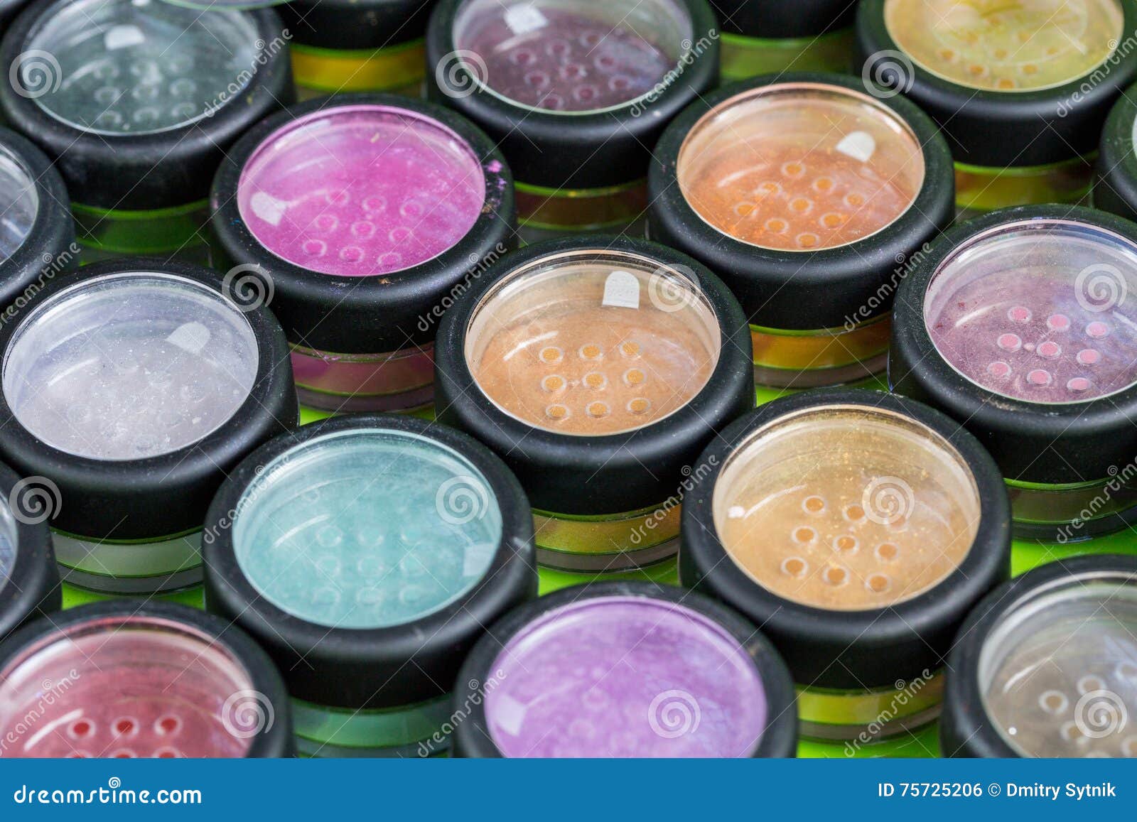 Assortment Make-up Cosmetics Powder Stock Photo - Image of brush ...