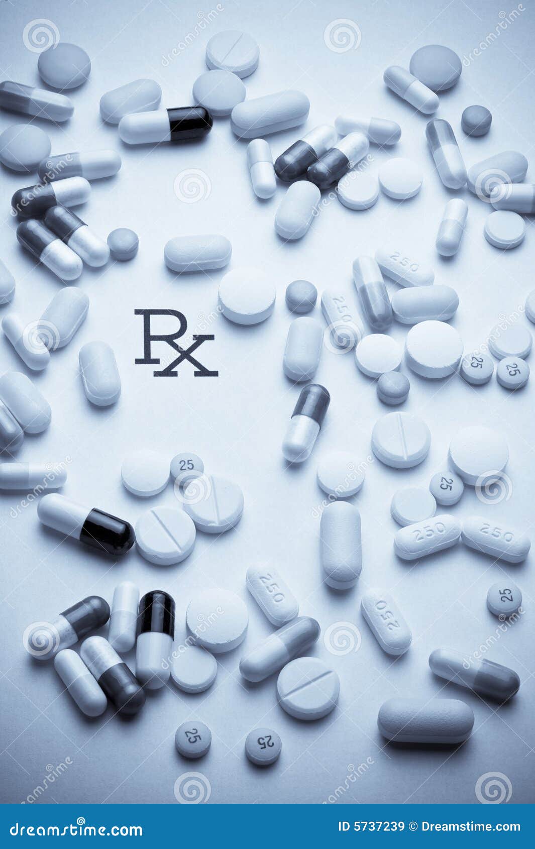 Assortment of Medical Pills Rx Symbol Stock Image - Image of concept ...