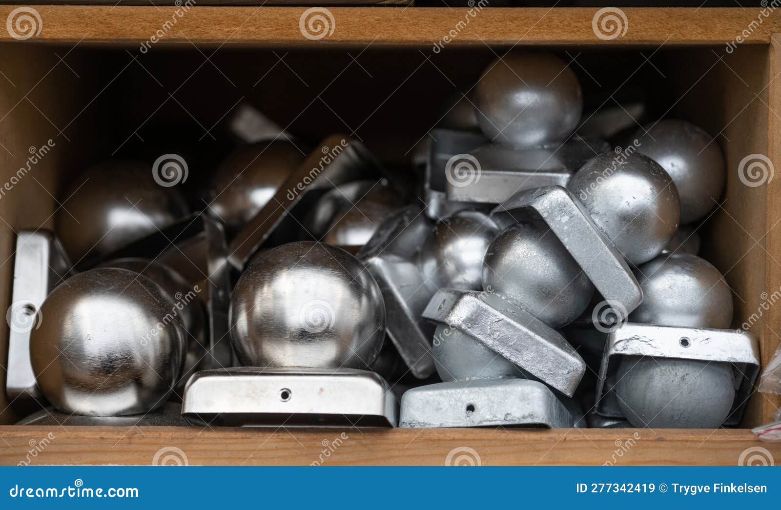 Assortment of Metal Pole Heads.. Stock Image - Image of silver, wooden ...