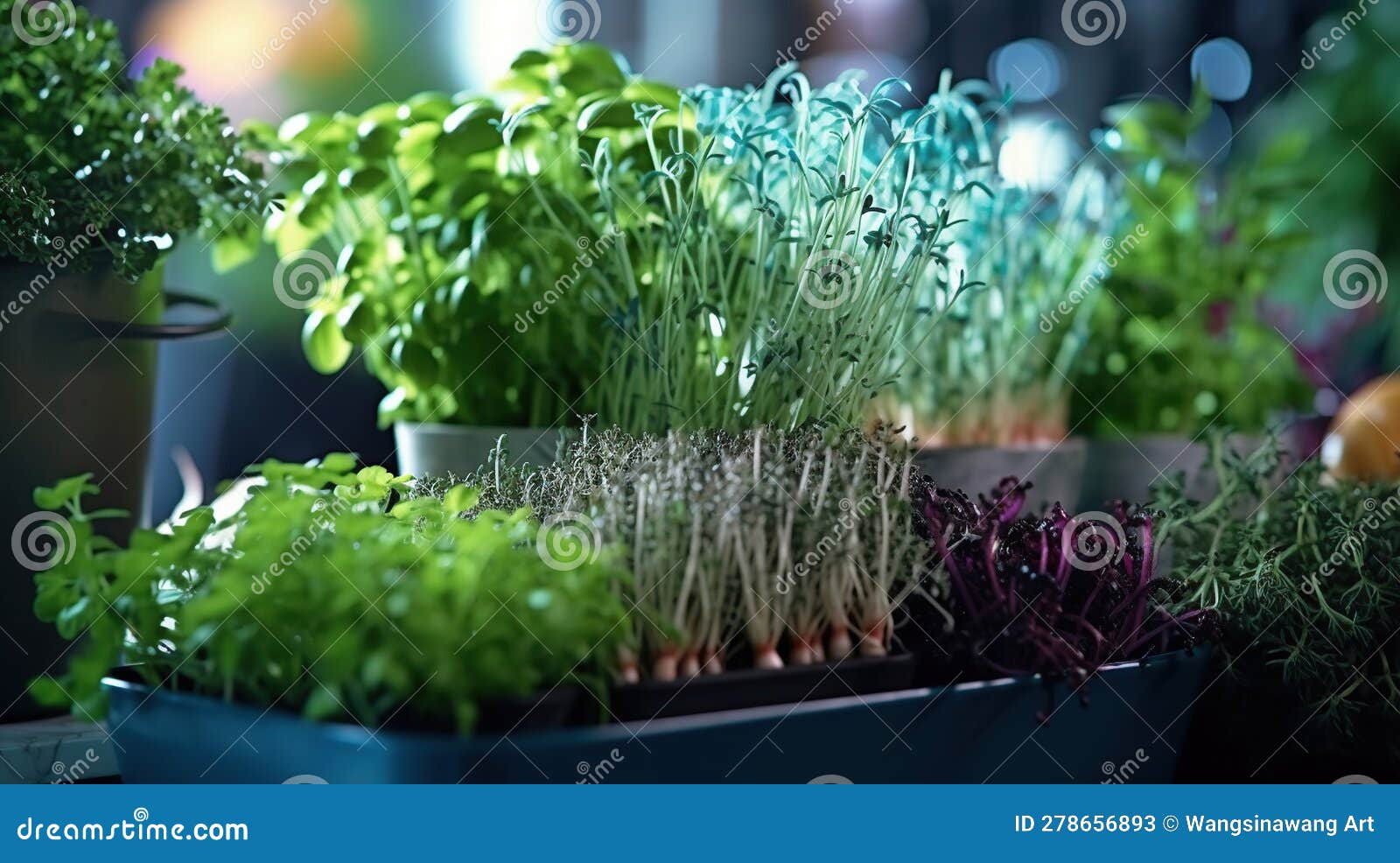 Assortment of Micro Herbs. AI Generated Image Stock Illustration ...