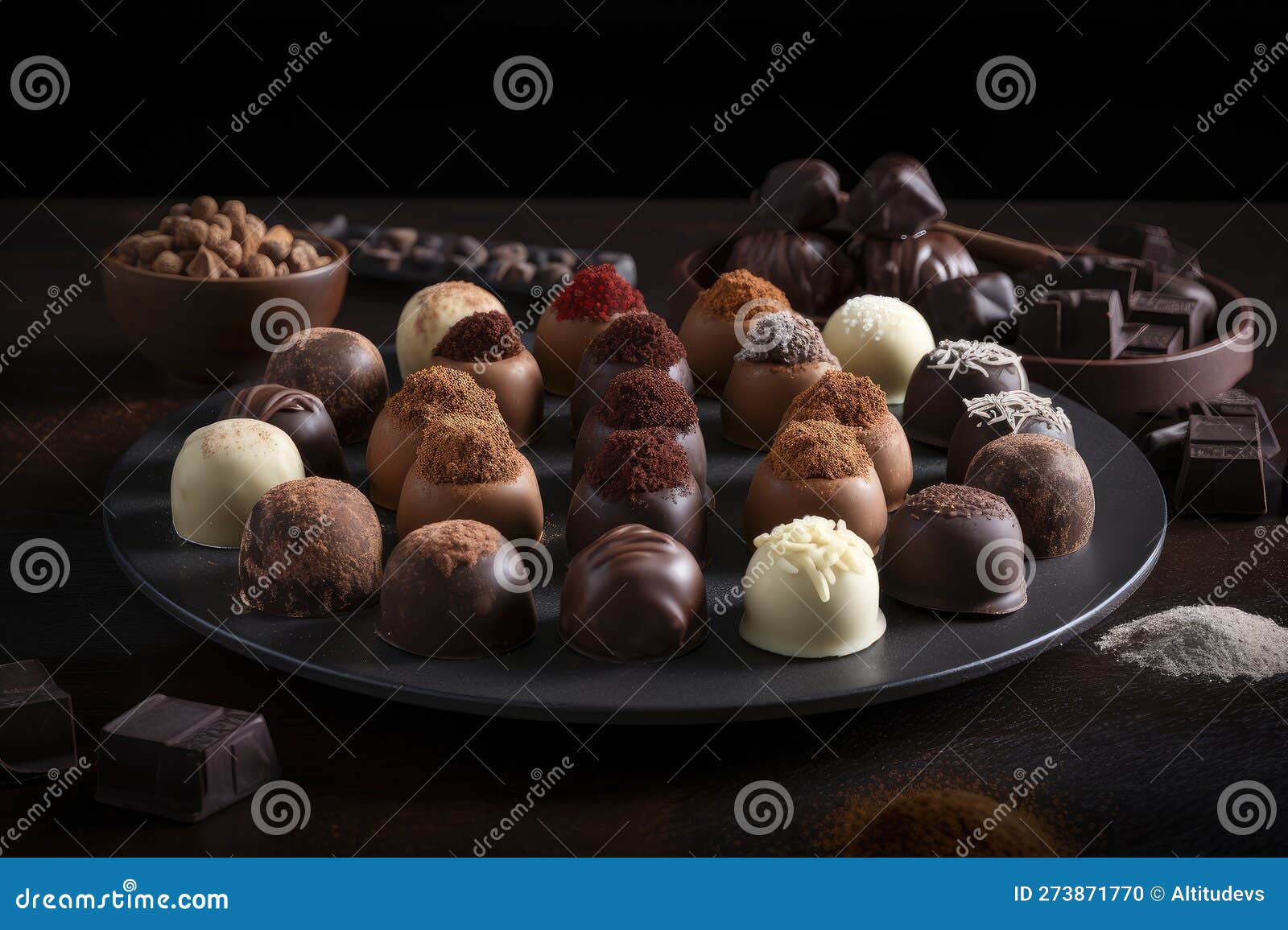Assortment of Miniature Chocolate Truffles, Perfect for Bite-sized ...