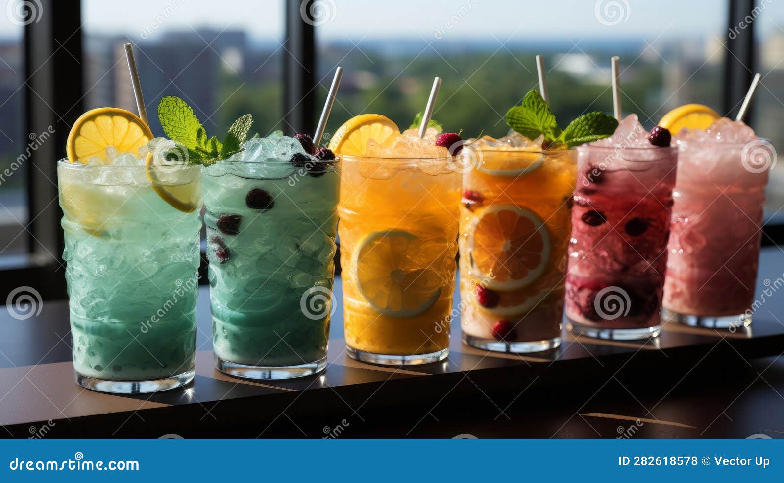 Assortment of Mocktail. Generative AI. Stock Illustration ...