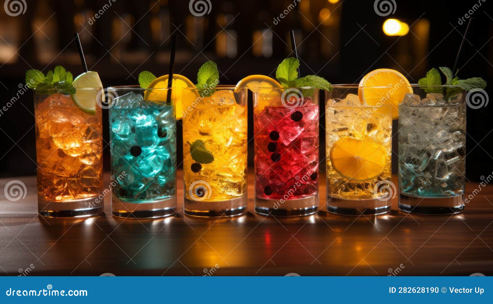Assortment of Mocktail. Generative AI. Stock Illustration ...