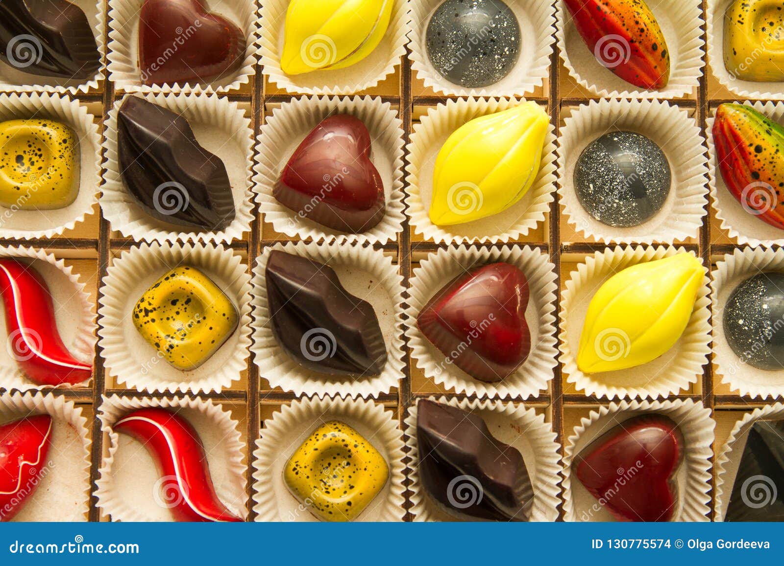 Assortment of Multi-colored Exquisite Chocolates, Candy Chocolate Stock ...