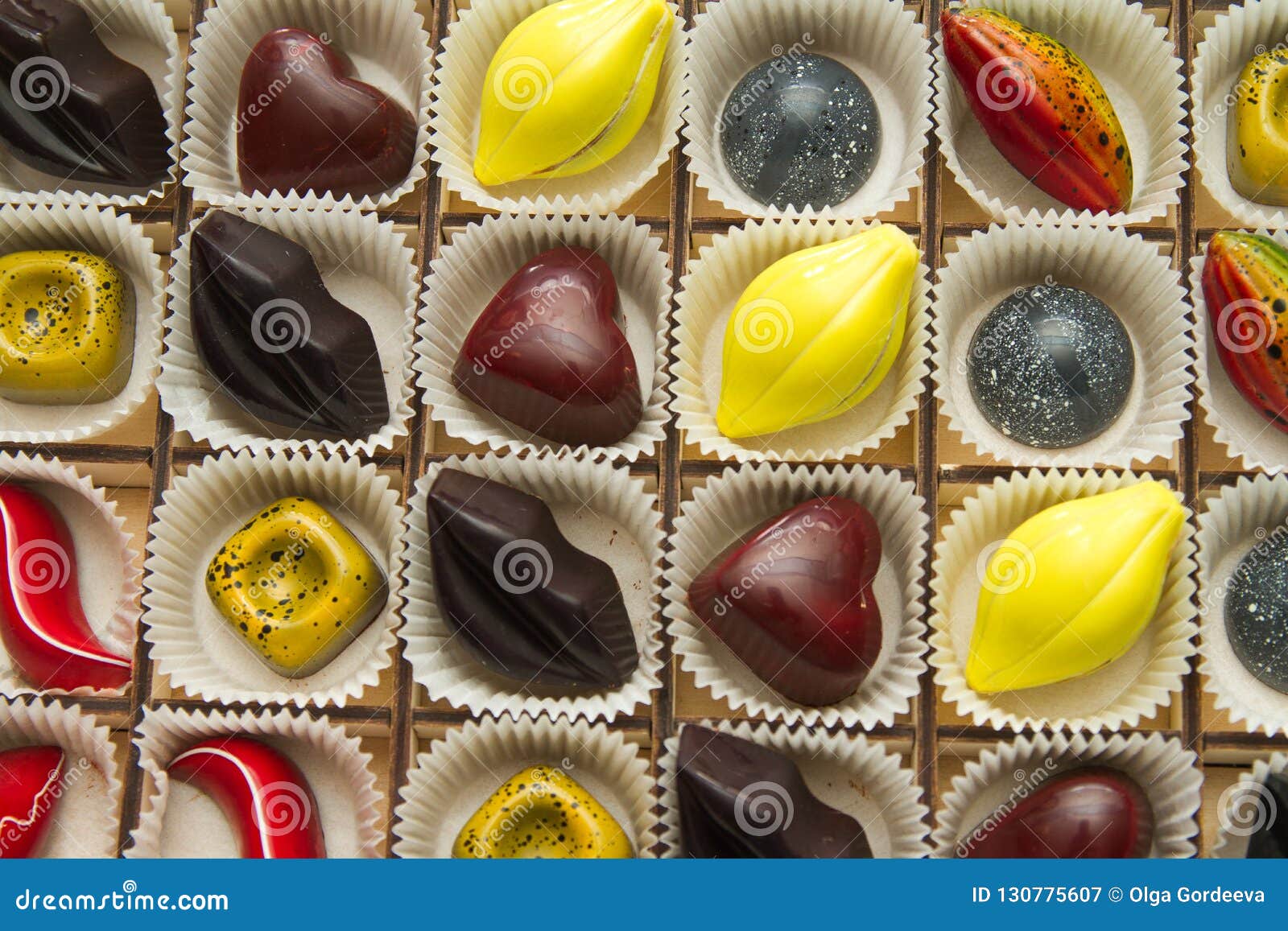 Assortment of Multi-colored Exquisite Chocolates, Candy Chocolate Stock ...