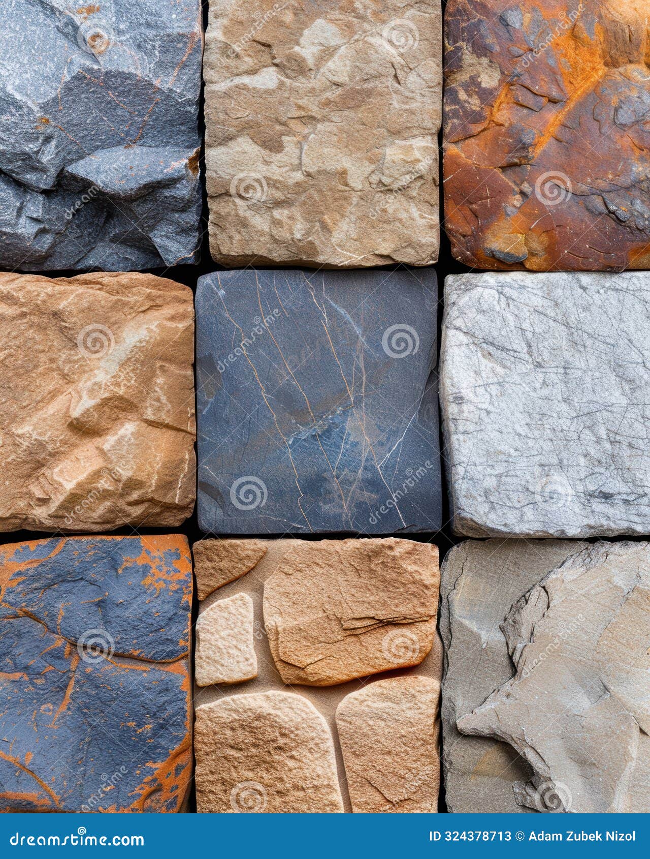 Assortment of Natural Stone Textures and Patterns Stock Illustration ...