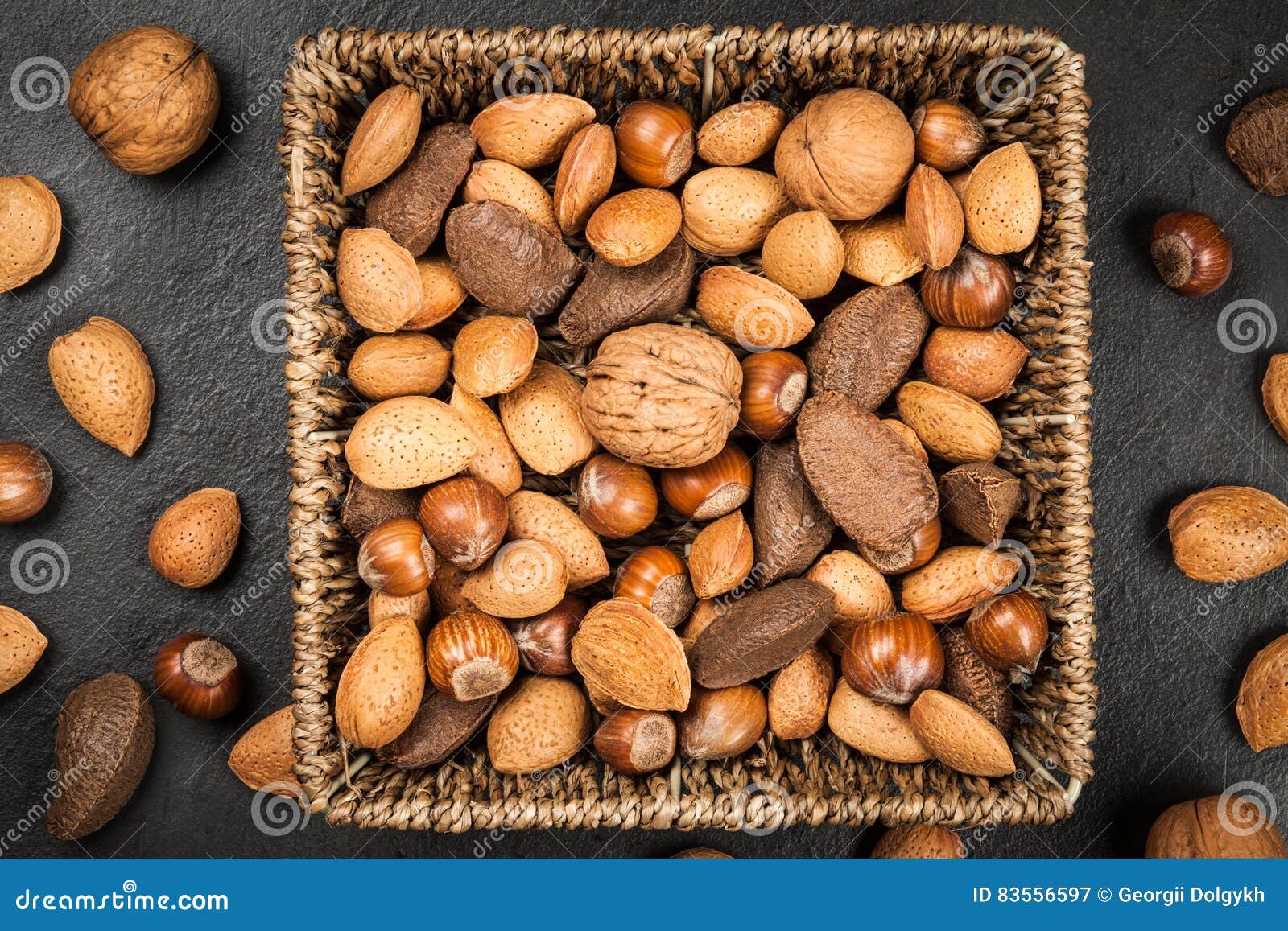 Assortment of nuts stock image. Image of tasty, walnut - 83556597