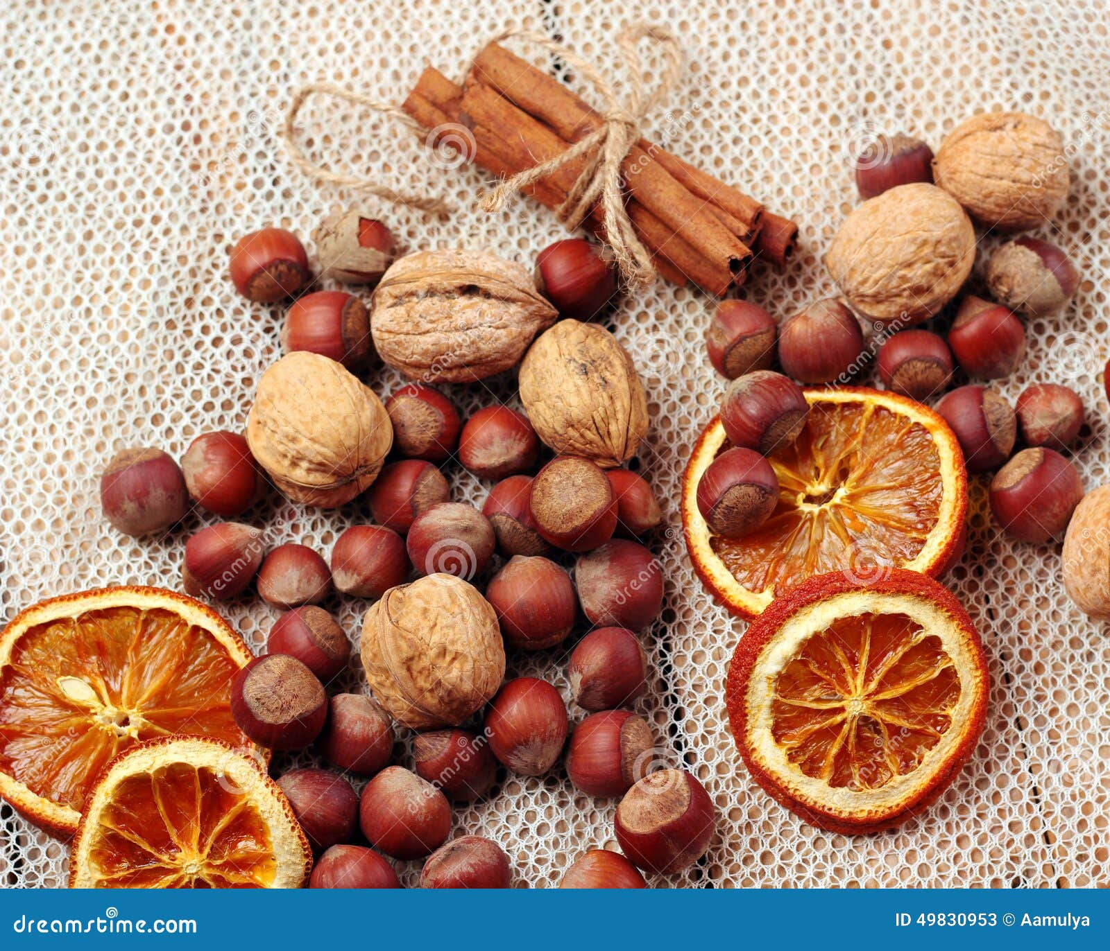Assortment of Nuts and Spices on a Table Stock Image - Image of sweet ...