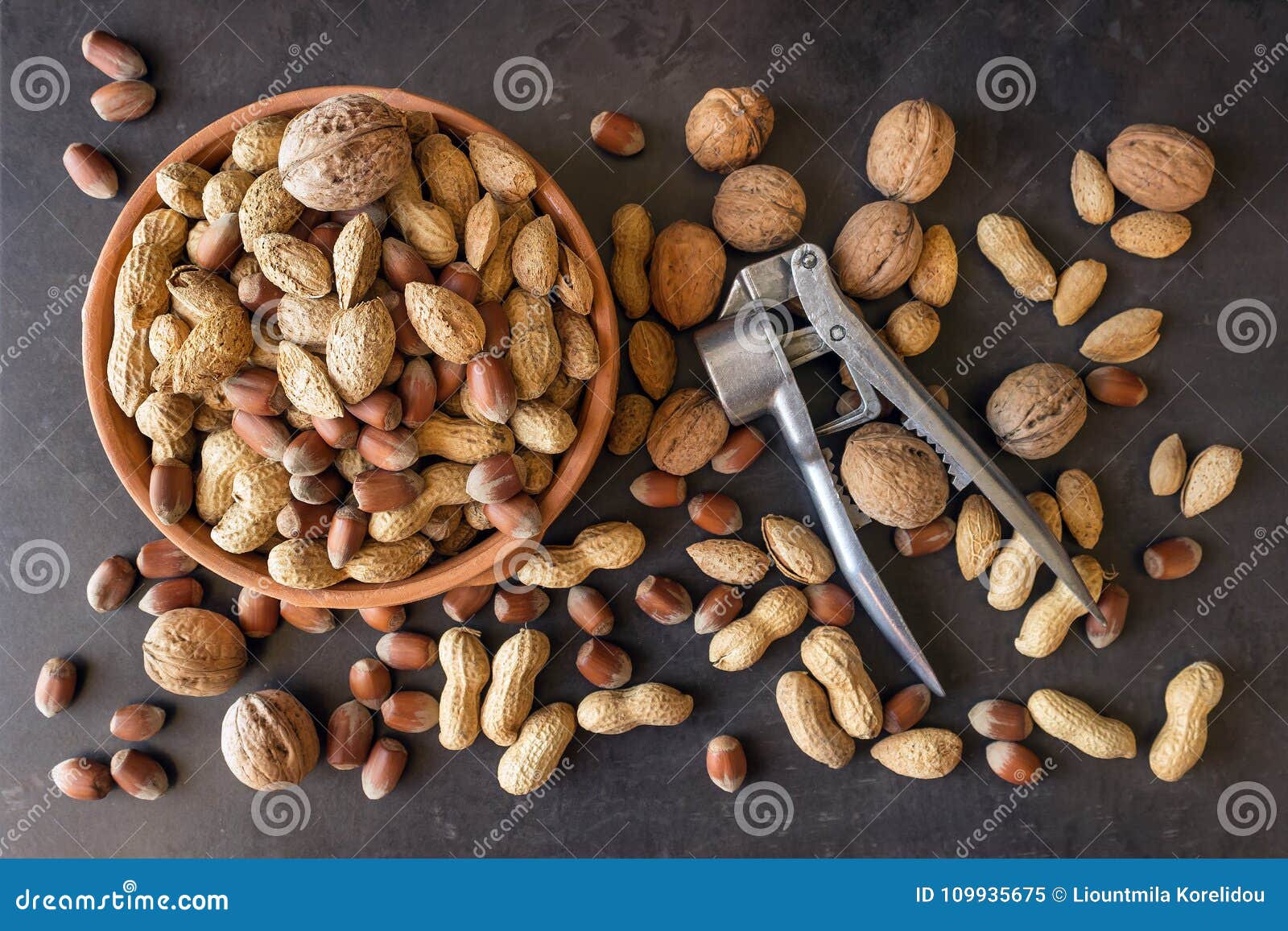 Assortment of Nuts in Their Shell. Different Kinds of Nuts in Stock ...
