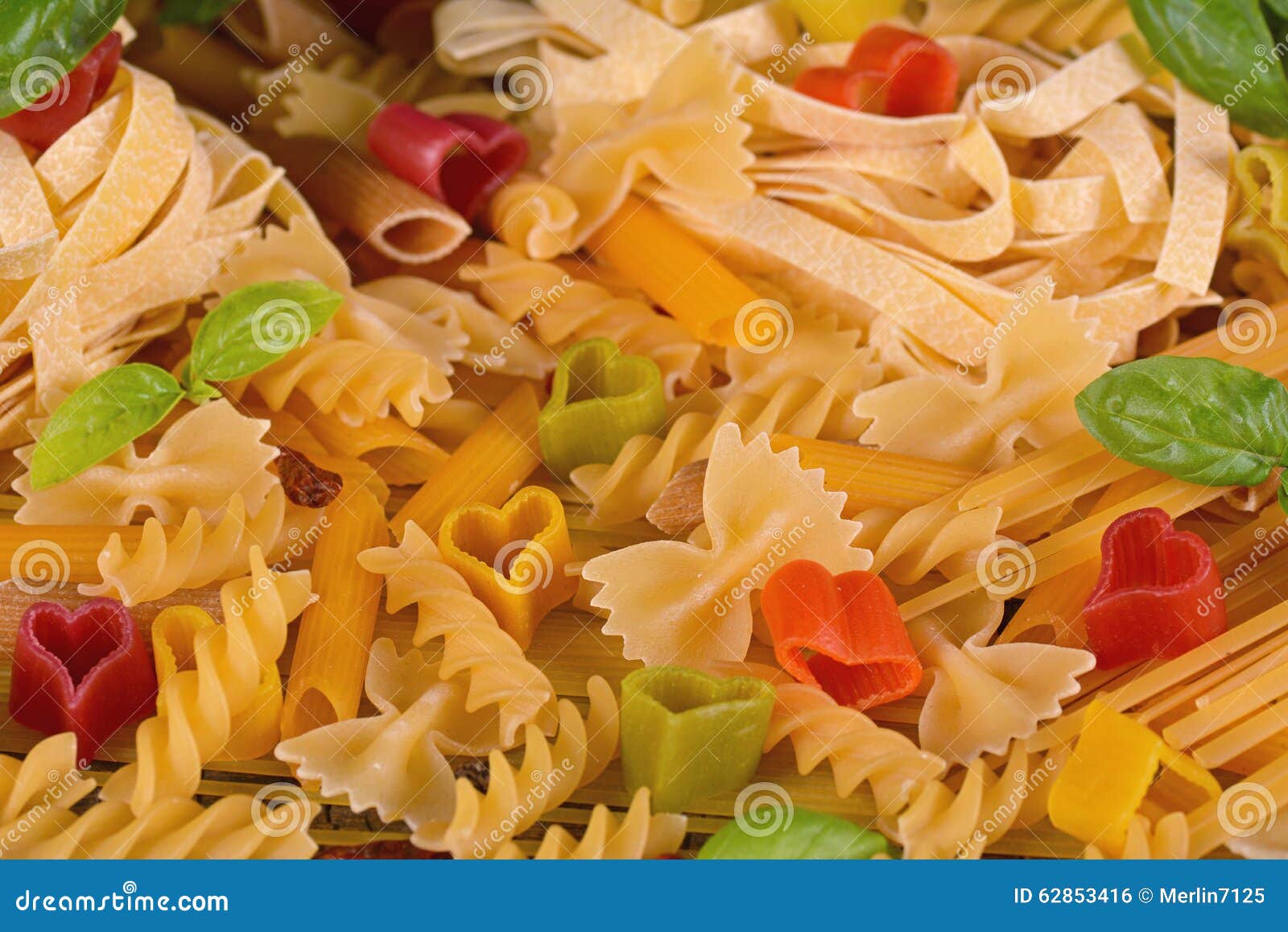 Assortment of pasta stock photo. Image of ingredient - 62853416