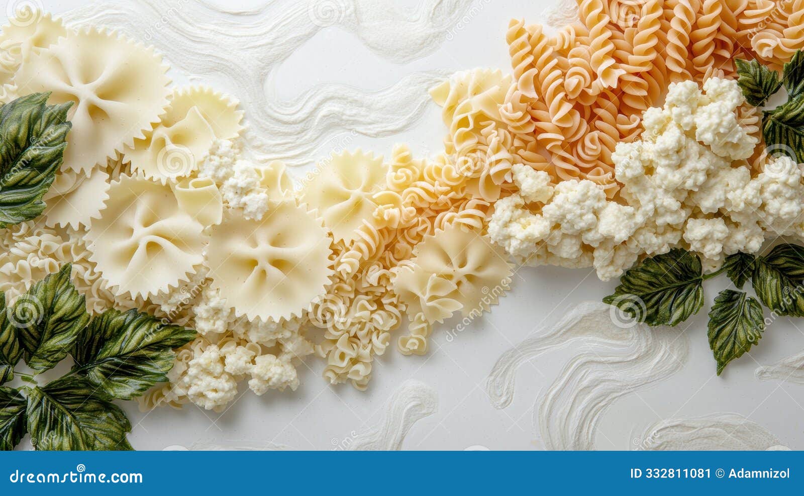 Assortment of Pasta Shapes and Textures Stock Illustration ...