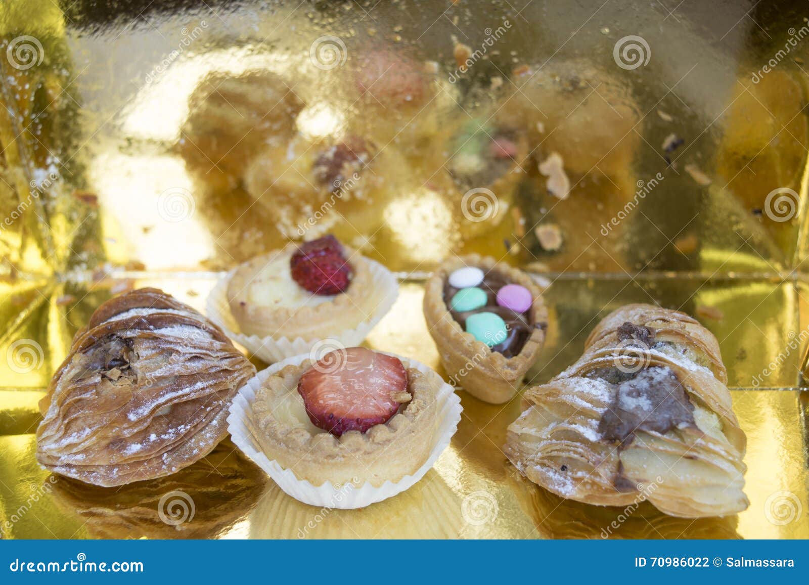 Assortment of Pastries with Cream or Chocolate or Fruit Stock Photo ...