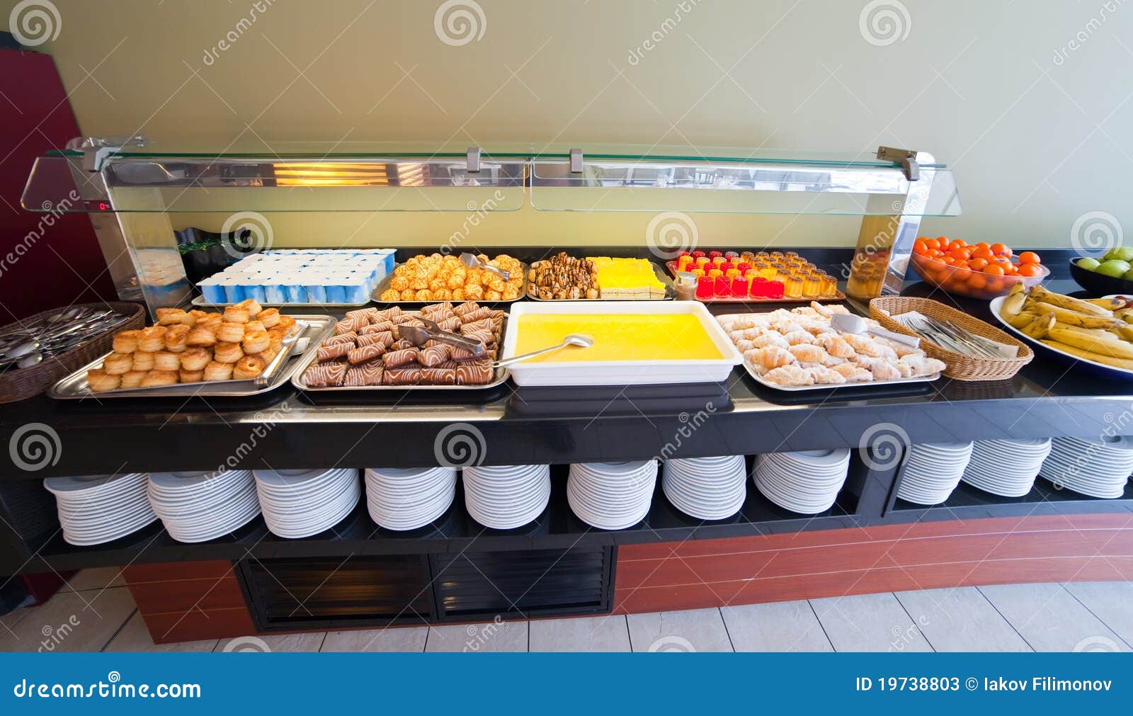 Assortment of Pastry in Buffet Stock Image - Image of closeup, fruit ...