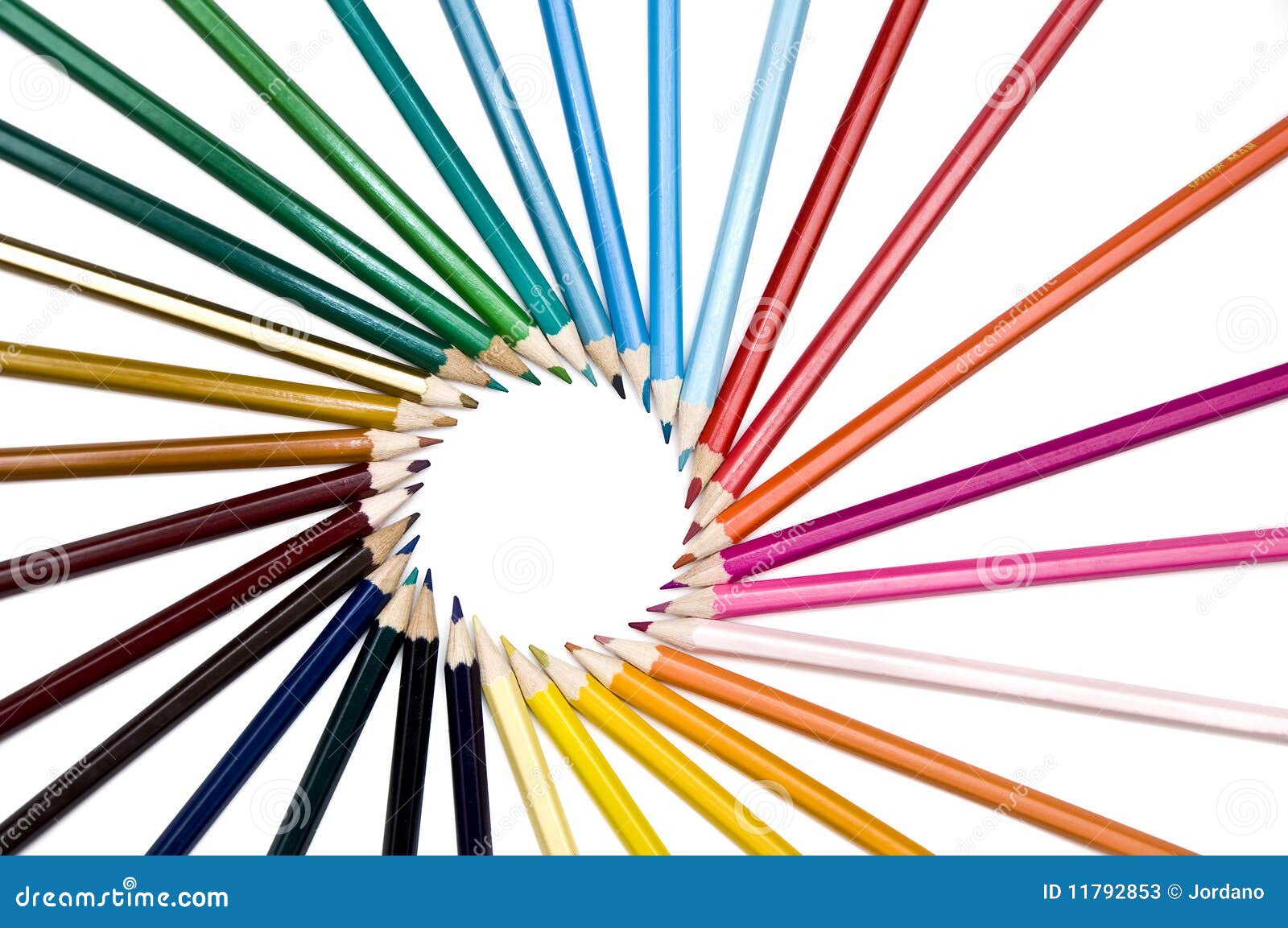 Assortment Pencils Circle Wheel Like Sun Ray Stock Image - Image of ...