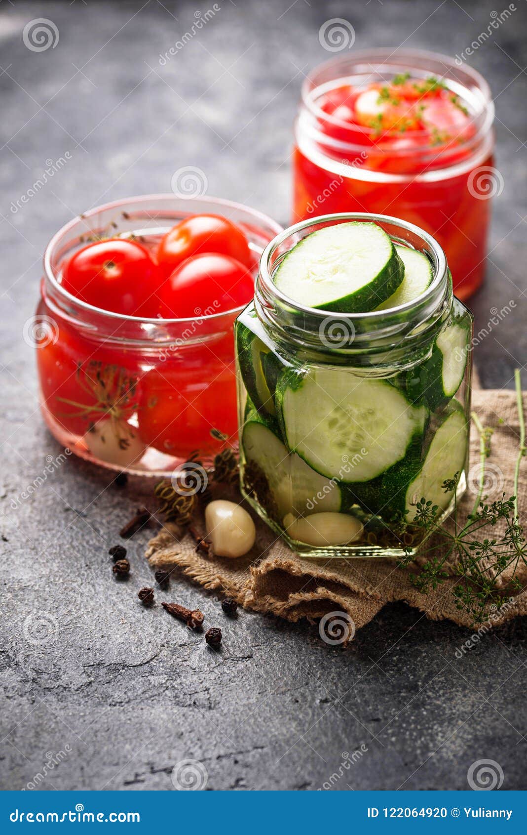 Assortment of Pickled Vegetable in Jars Stock Photo - Image of ...