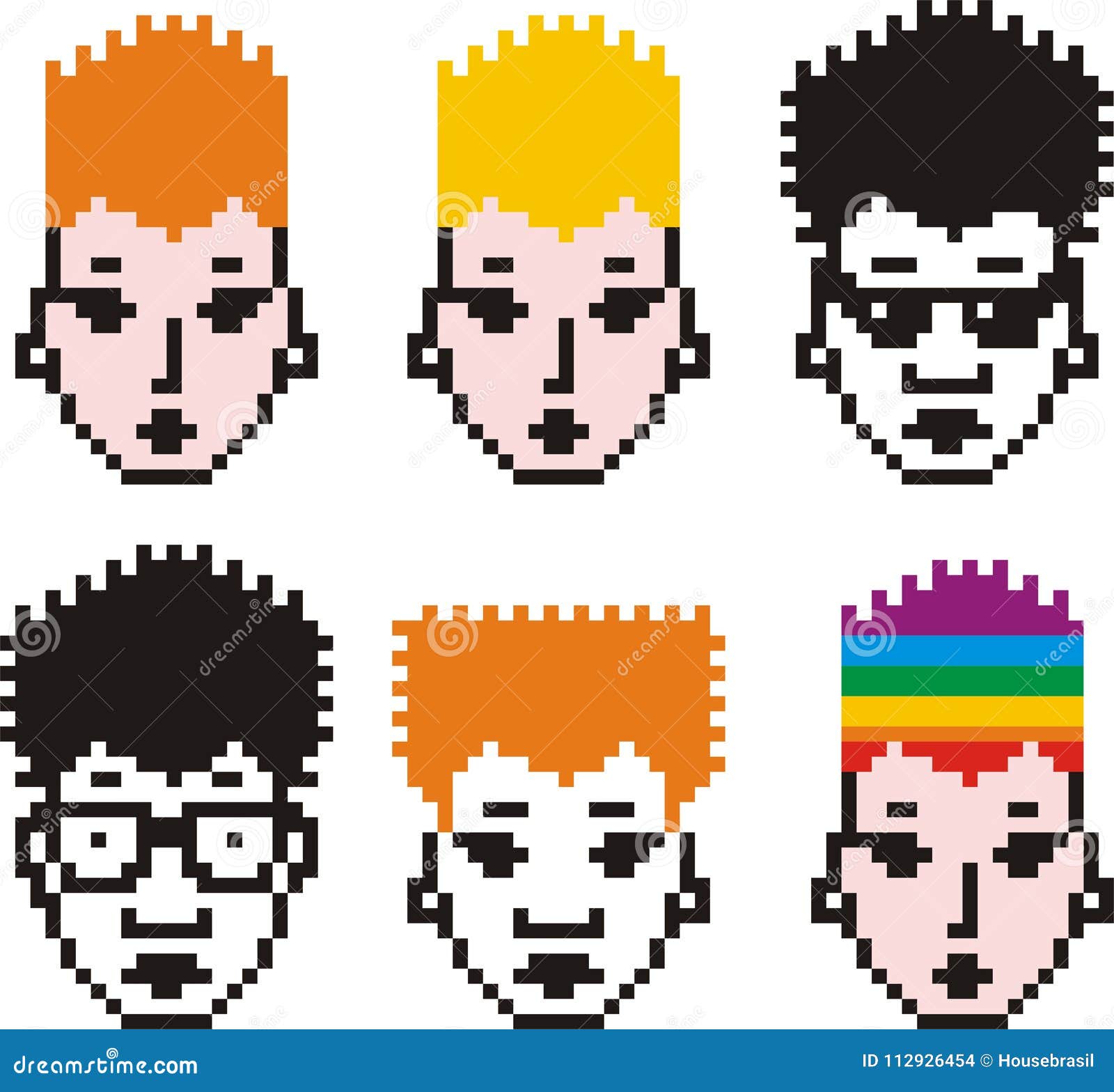 Pixel Faces Royalty-Free Stock Image | CartoonDealer.com #9182656