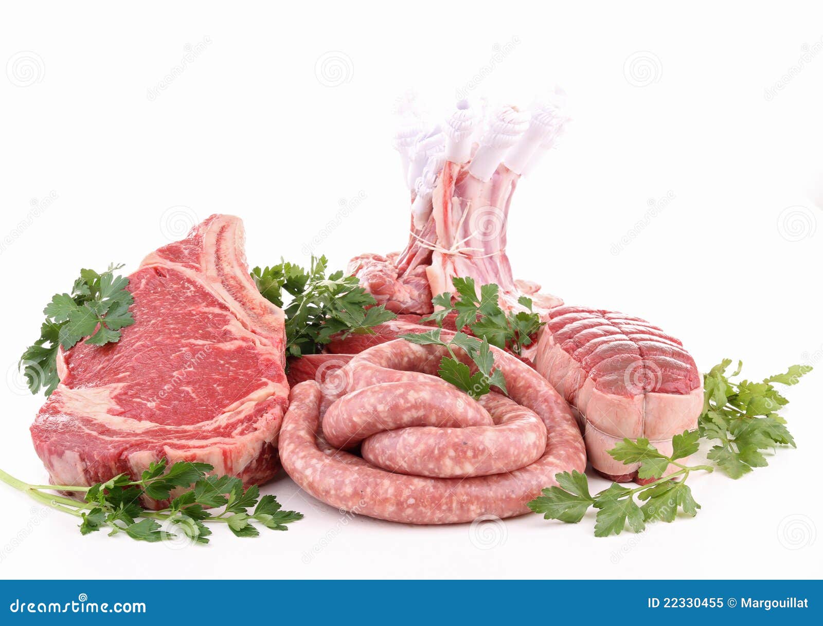 Assortment of raw meat stock image. Image of parsley - 22330455