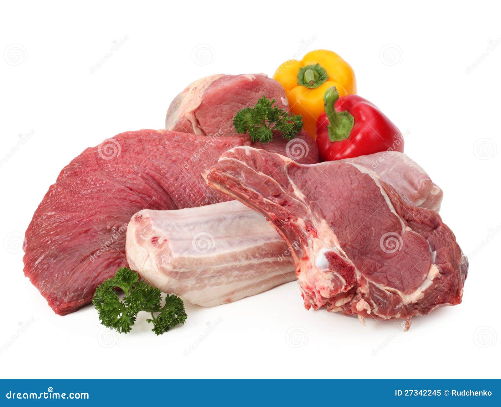 Assortment of Raw Meat with Vegetables Stock Image - Image of food ...
