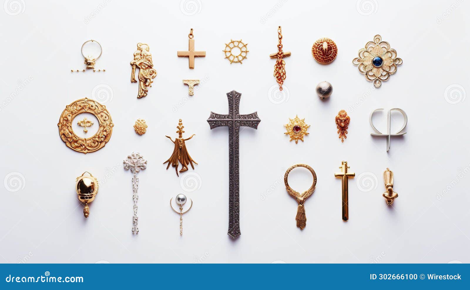 Assortment of Religious Items on a White Backdrop. AI-generated Stock ...