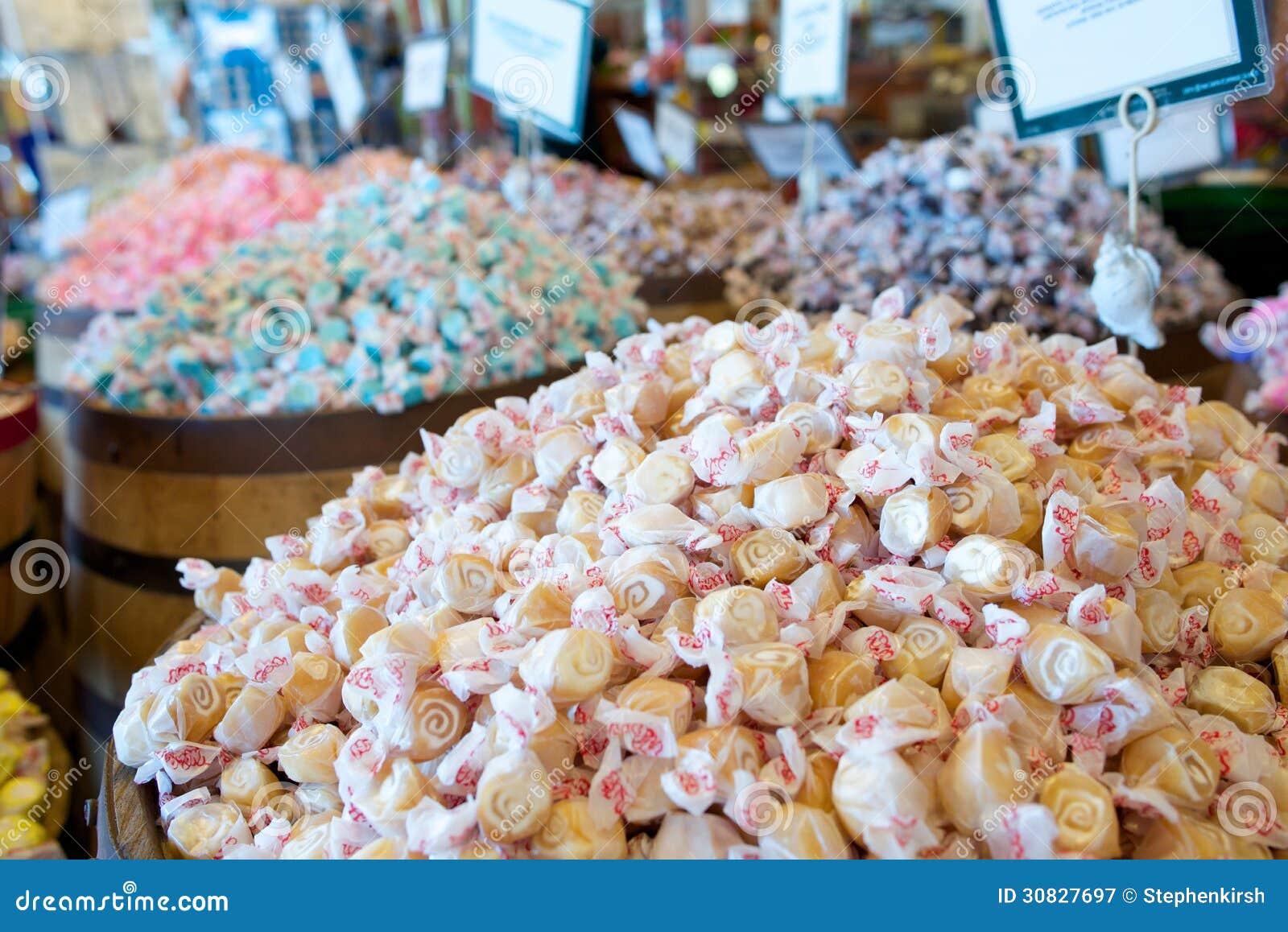 Assortment of Salt Water Taffy Candy in a Store Stock Image - Image of ...