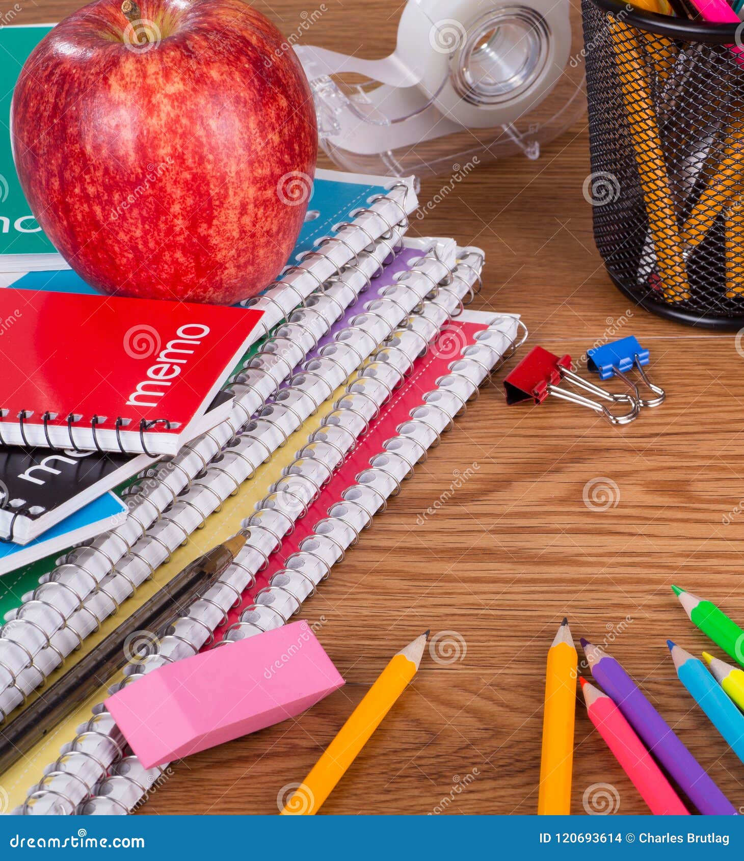 Assortment of School and Office Supplies Stock Photo - Image of office ...