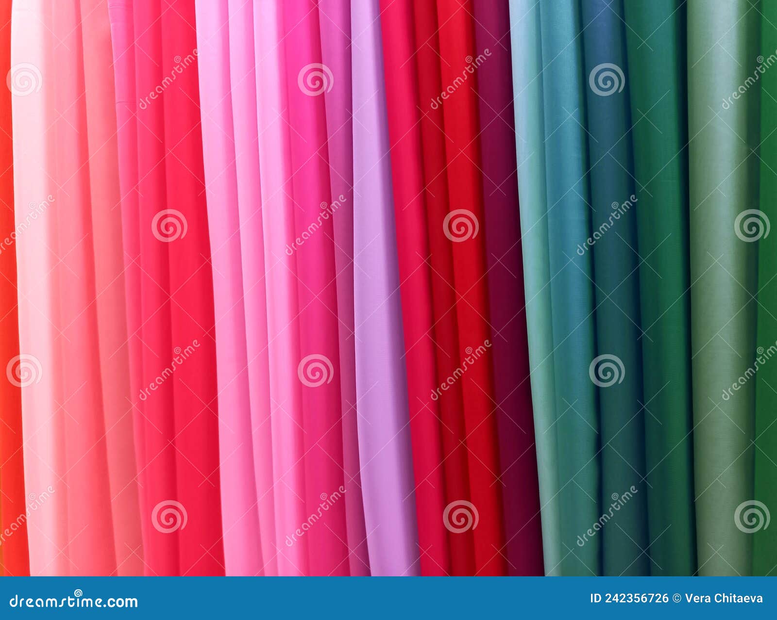 The Assortment of Silk Fabrics in the Store. Colorful, Bright Textiles ...