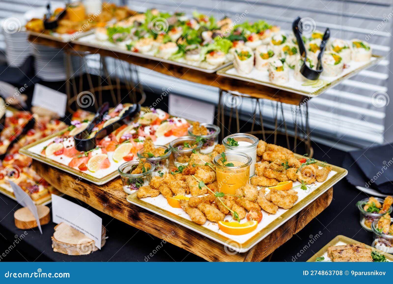 Assortment of Snacks on the Hotel Buffet Table. Stock Photo - Image of ...