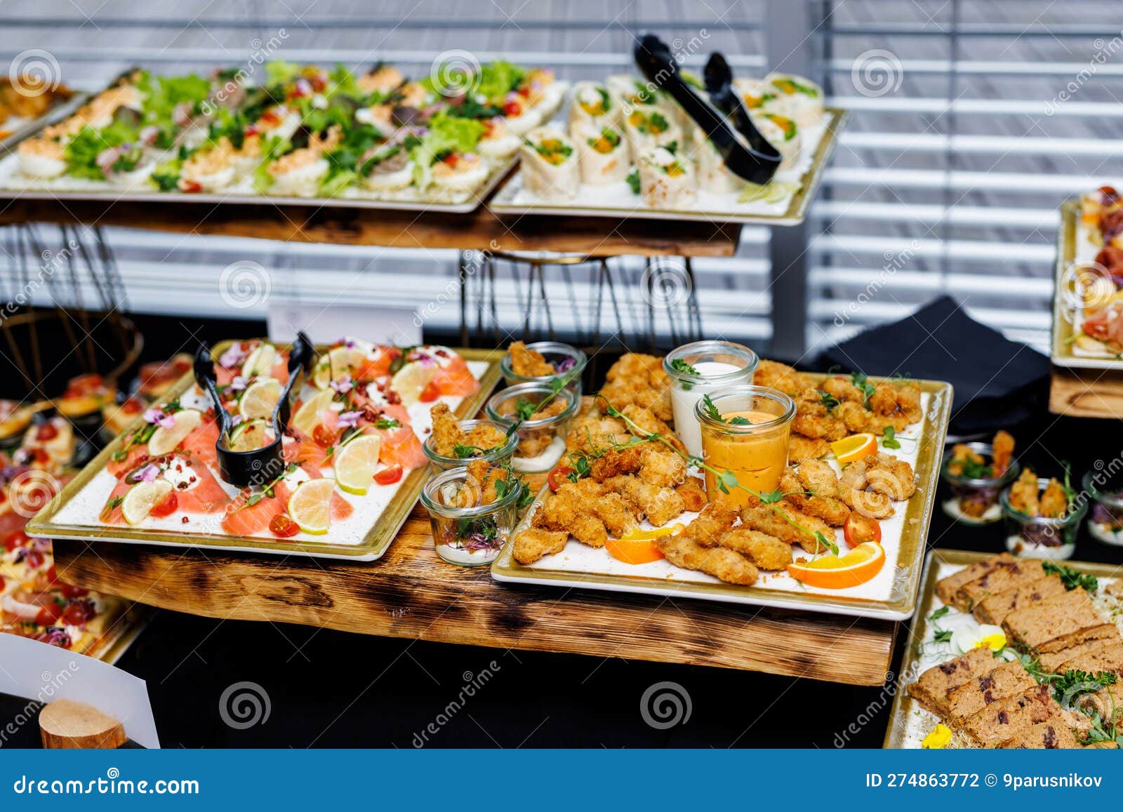 Assortment of Snacks on the Hotel Buffet Table. Stock Photo - Image of ...