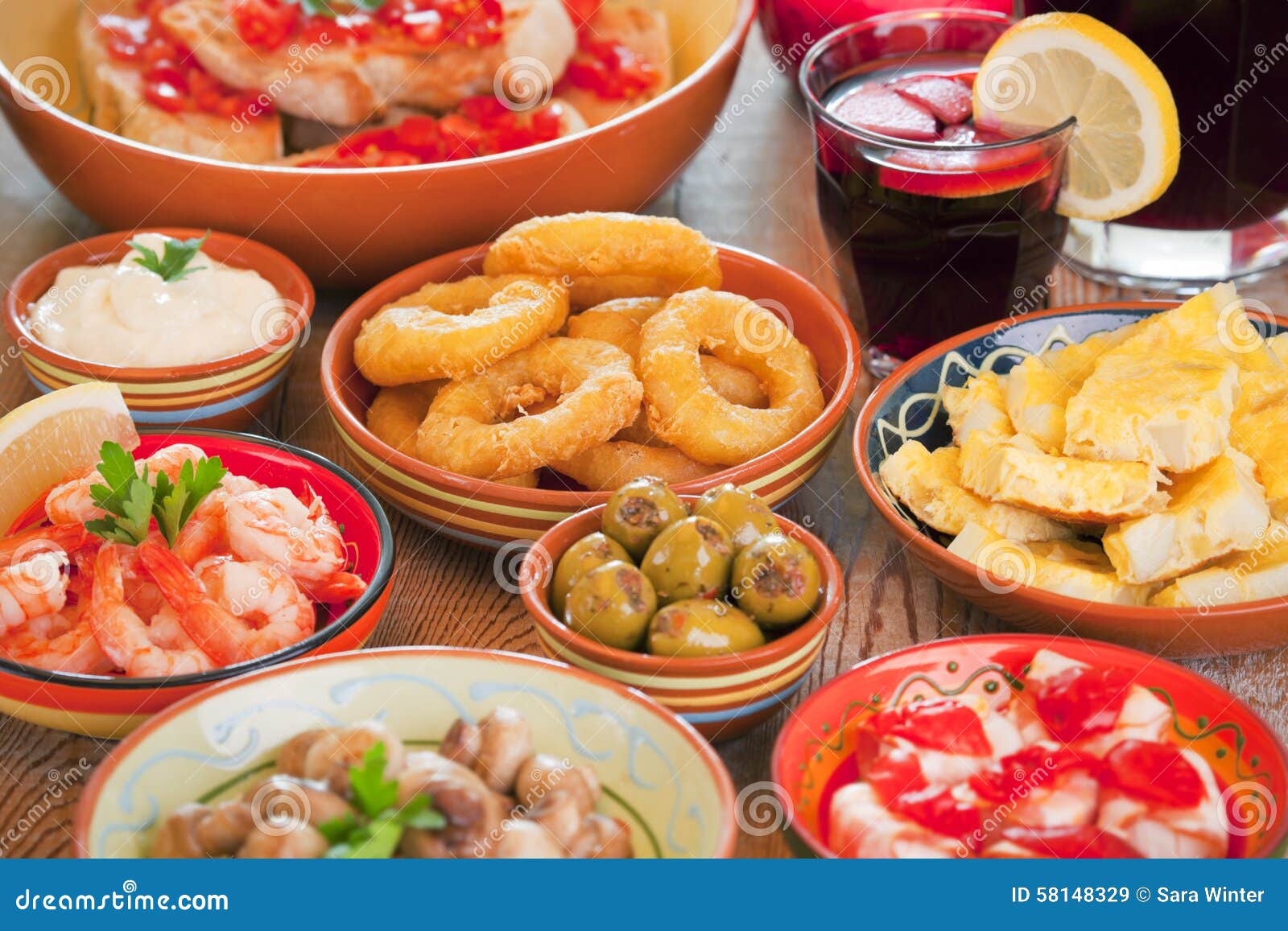 Assortment of Spanish Tapas and Sangria Stock Image - Image of culture ...