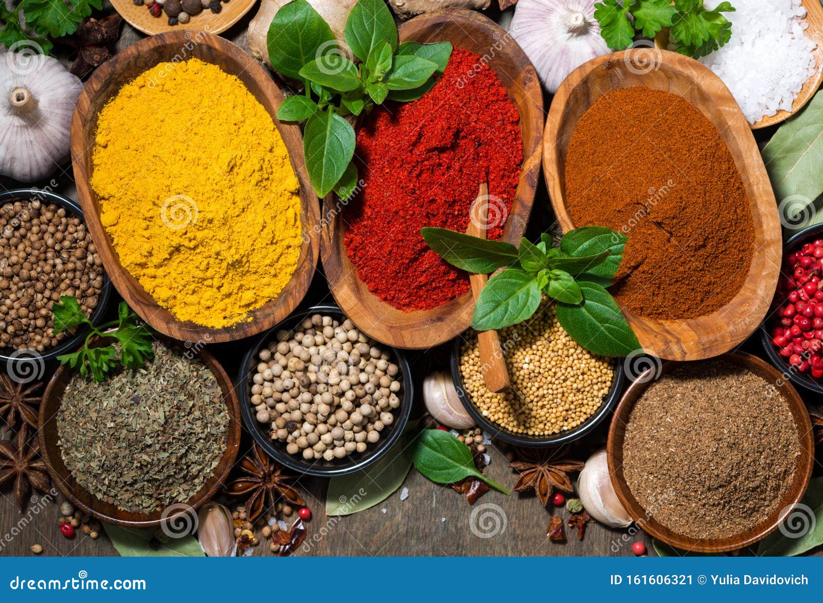 Assortment of Spices, Top View Stock Image - Image of ground, fresh ...