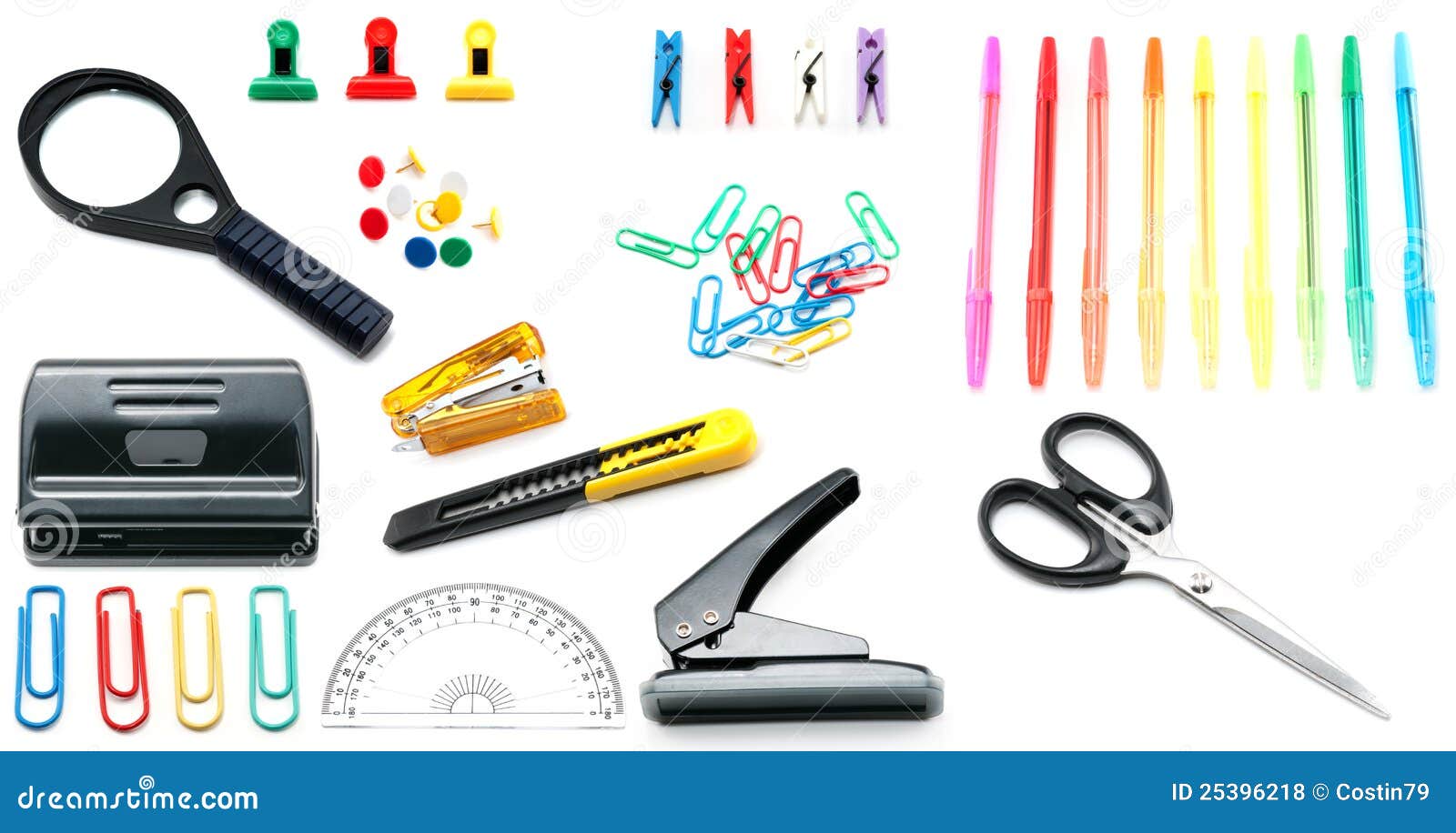 Assortment of stationery stock photo. Image of organization - 25396218